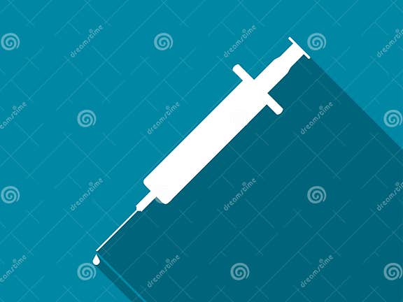Syringe with Drop, Flat Icon with Long Shadow. Vector Stock Vector ...