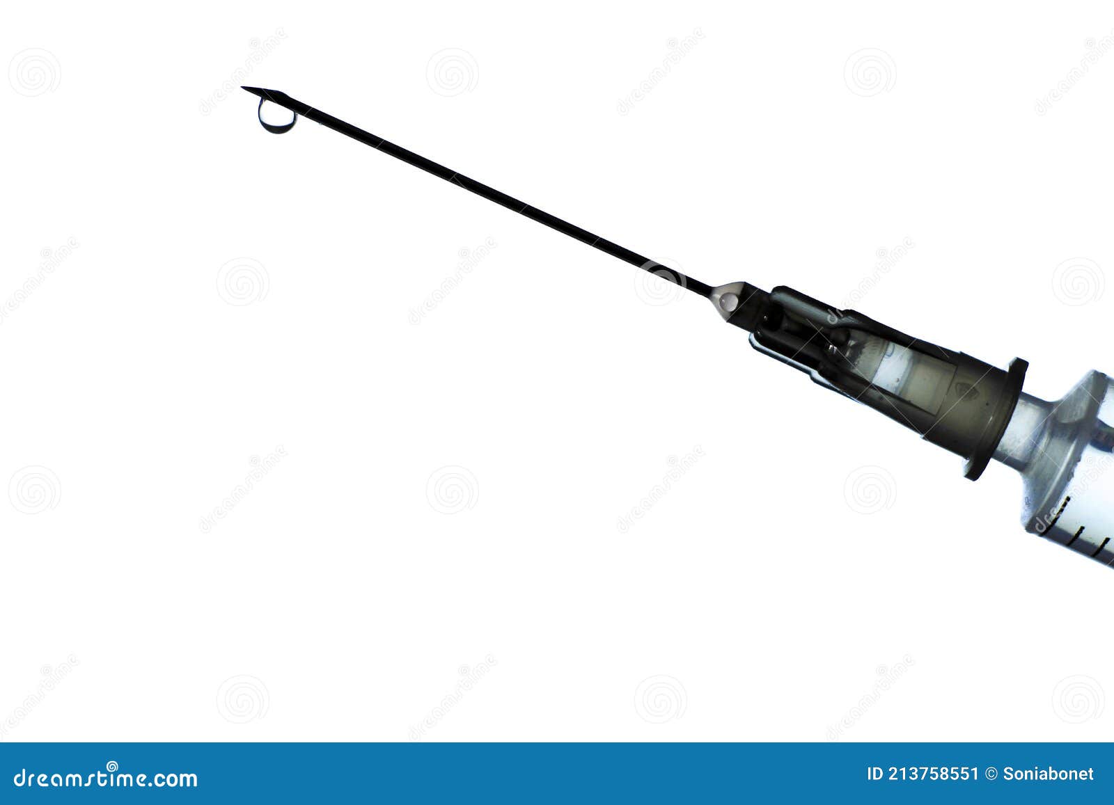 Syringe with Drop Isolated on White Background Stock Image - Image of ...