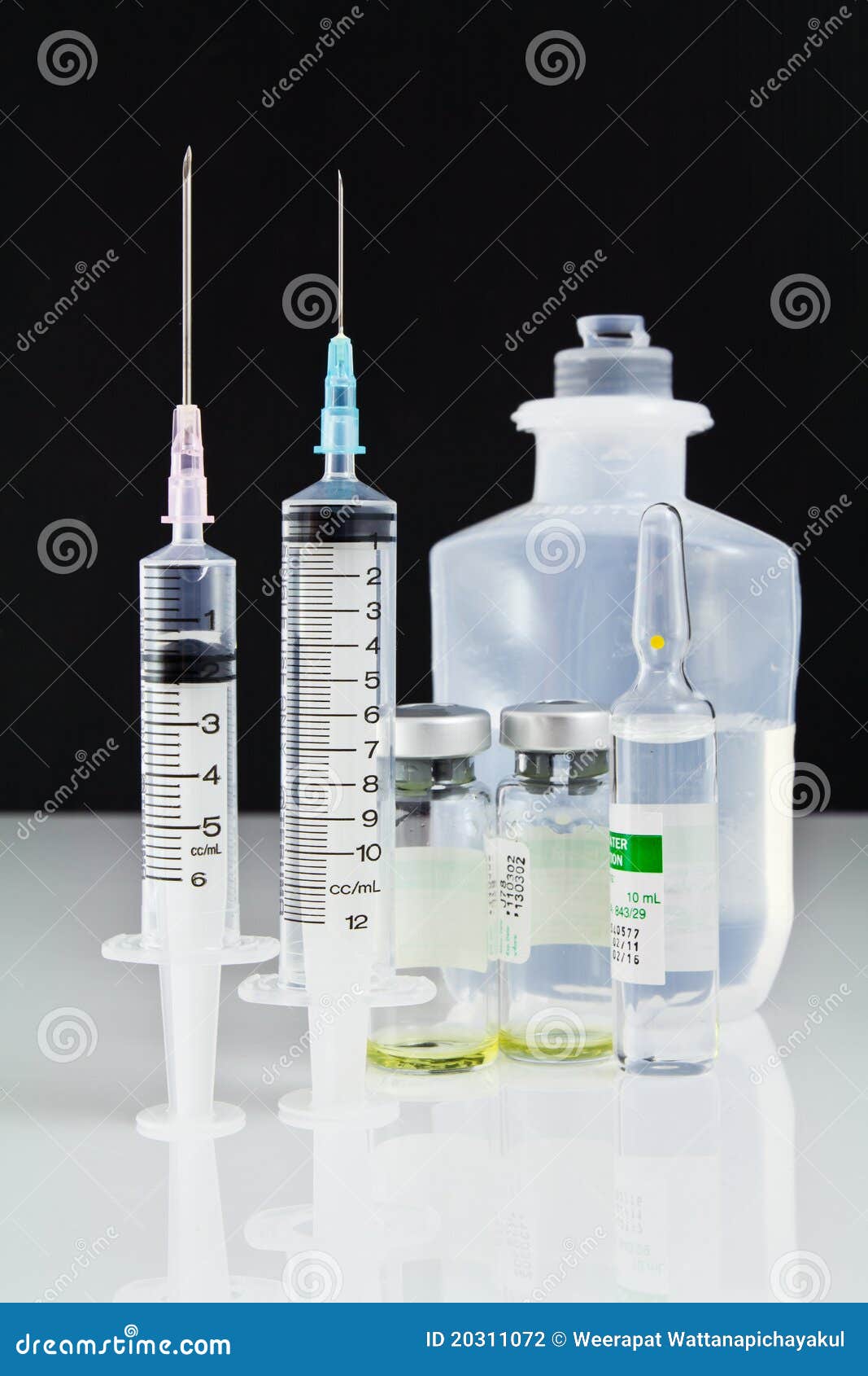 Syringe and drug stock photo. Image of bottle, therapy - 20311072