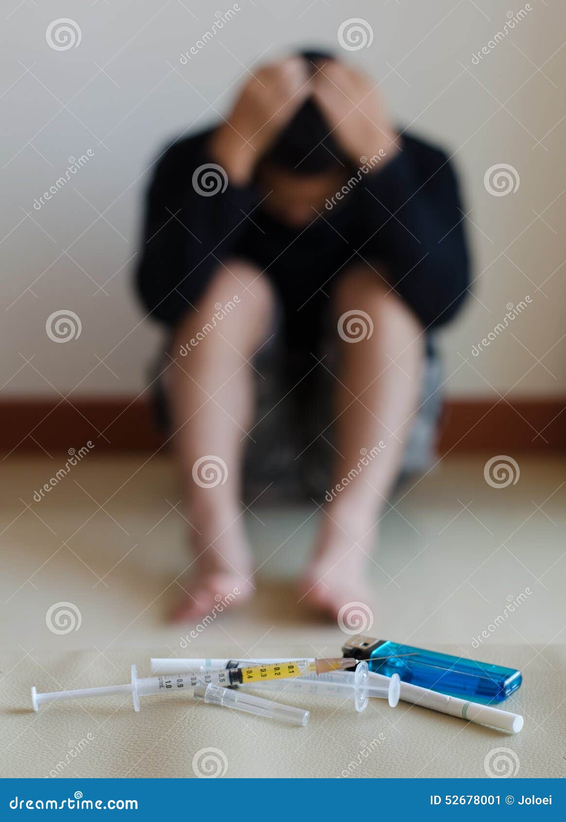 Syringe and drug addict stock image. Image of black, narcotic - 52678001