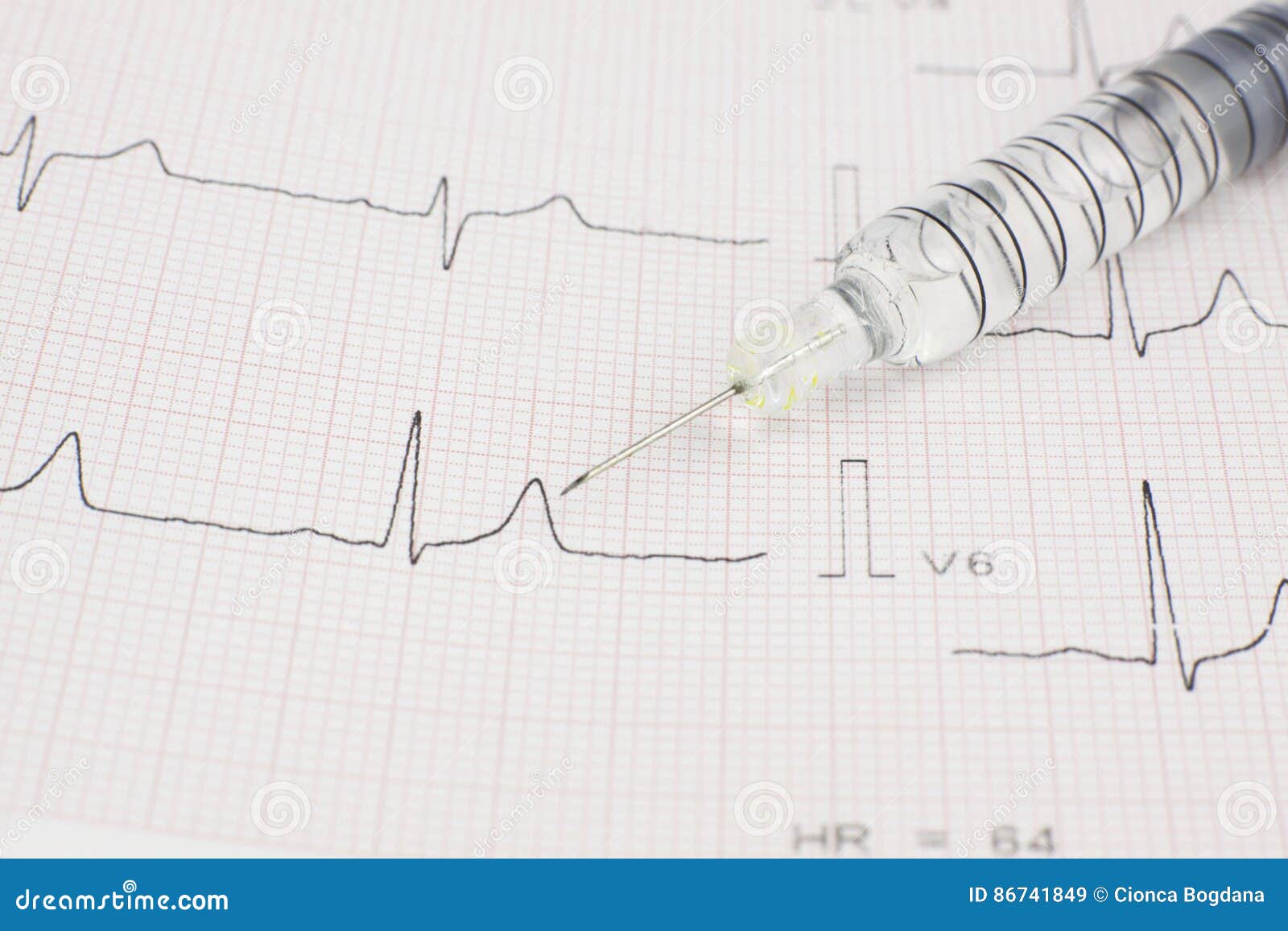 Syringe On EKG Heart Sheet Royalty-Free Stock Photography ...