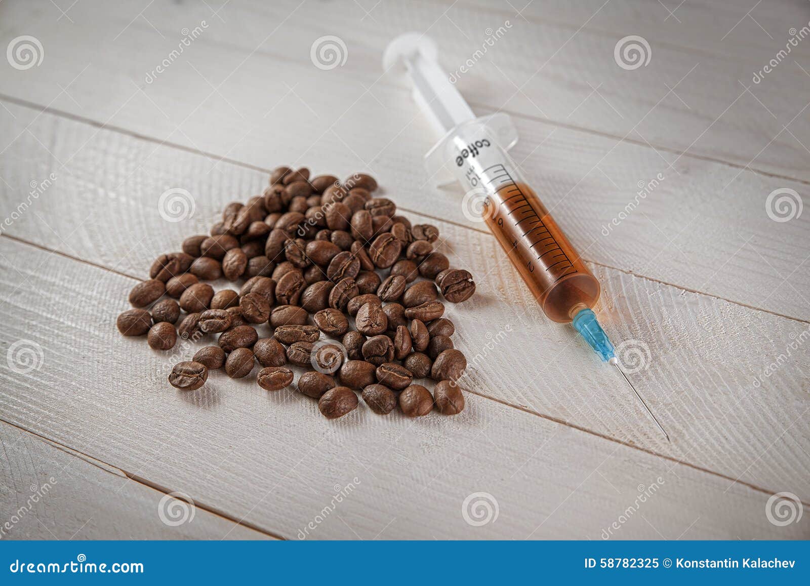 The Syringe Filled with Coffee and Coffee Beans Stock Image - Image of ...