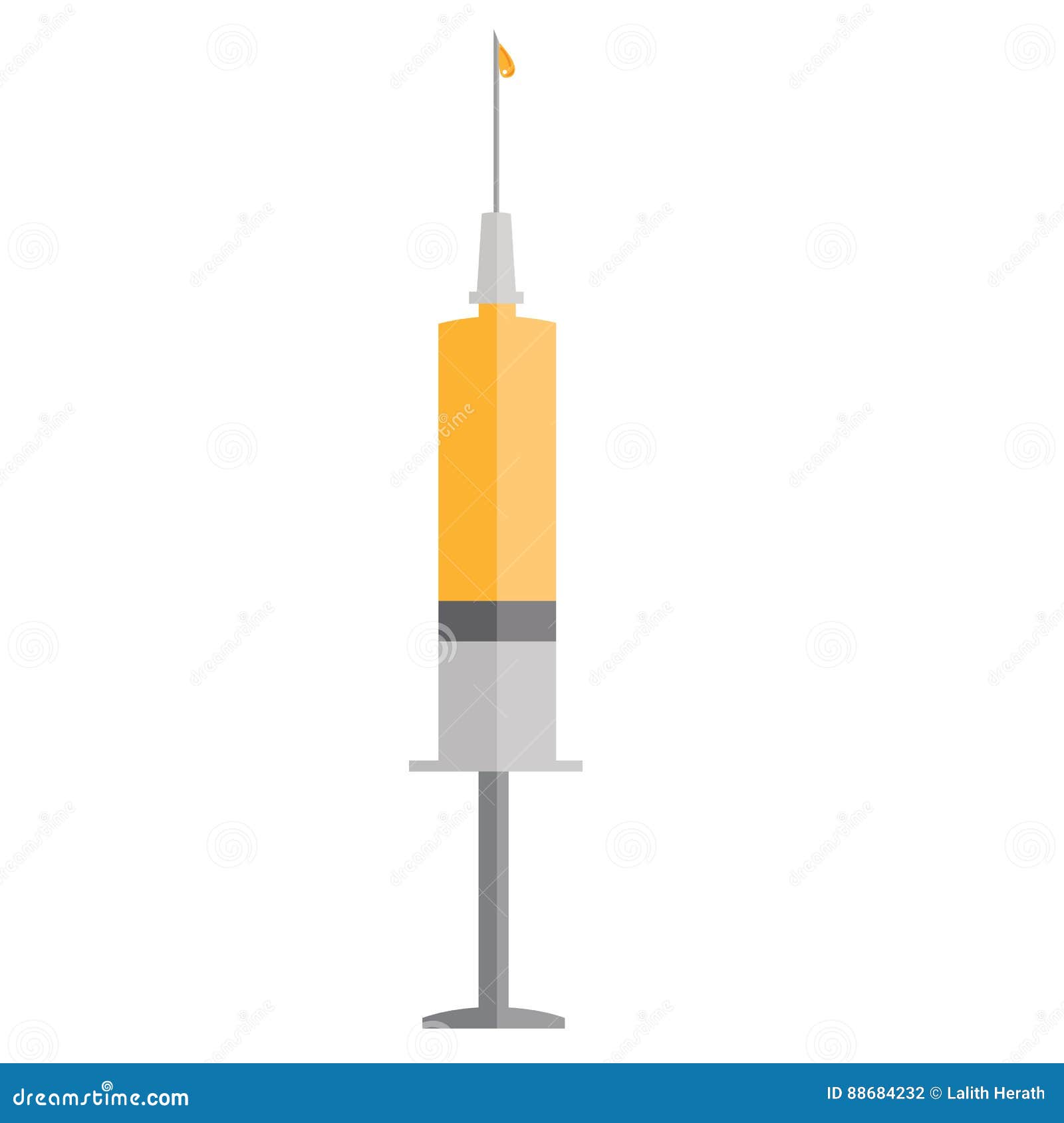 Syringe flat design stock illustration. Illustration of care - 88684232