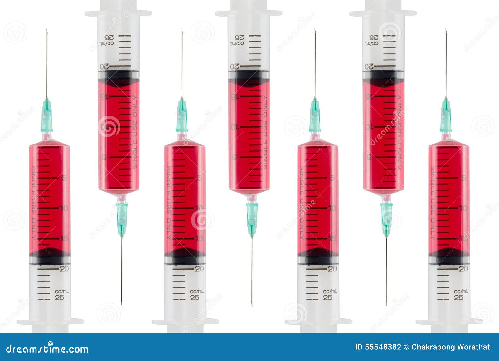 Syringe Full Red Blood Isolated White Background. Stock Photo - Image ...