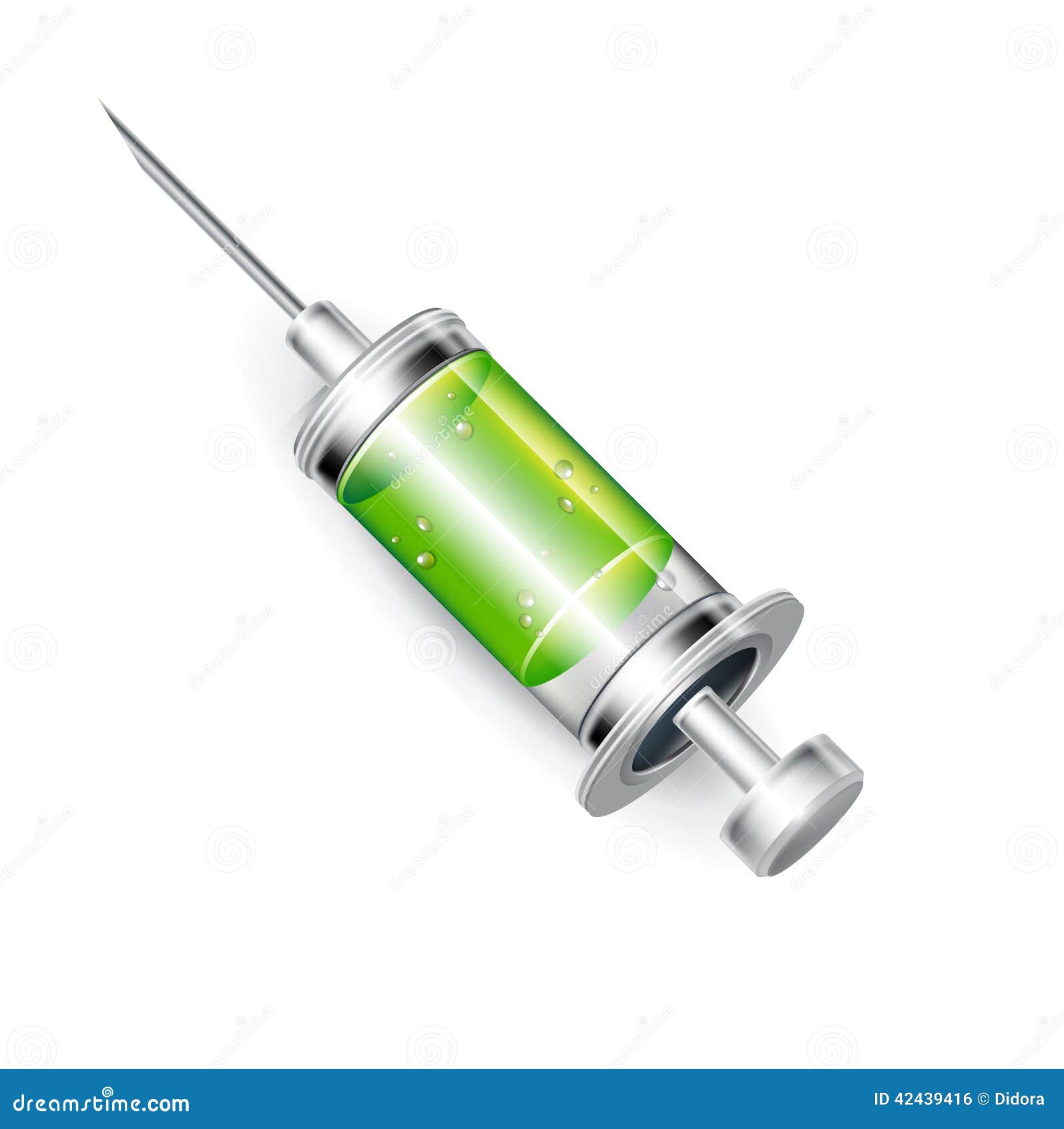 Syringe with Green Liquid Isolated on White Stock Vector - Illustration ...