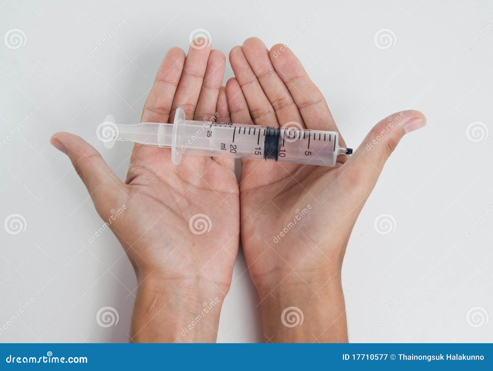 Syringe with hand stock image. Image of prepare, preparation - 17710577