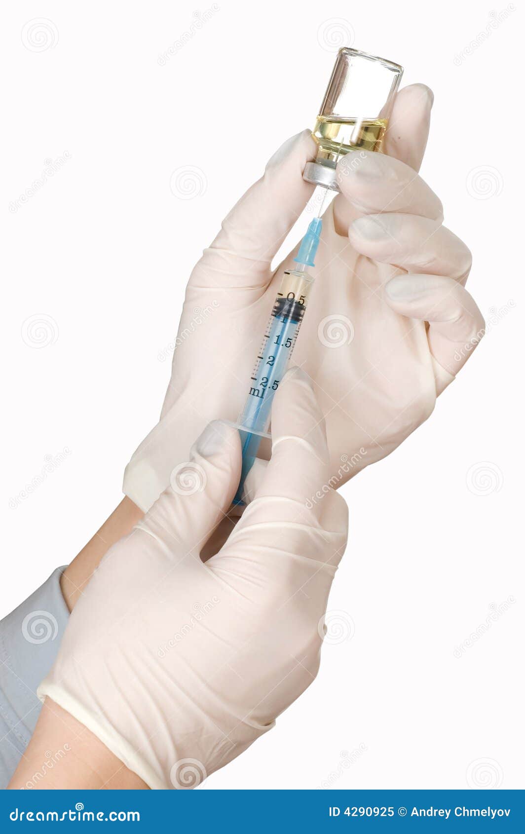 Syringe in hand stock image. Image of oncology, equipment - 4290925