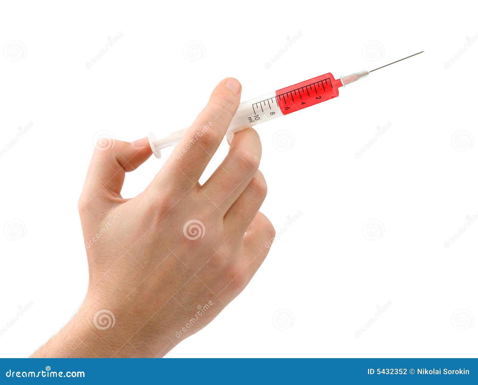 Syringe in hand stock photo. Image of laboratory, medical - 5432352