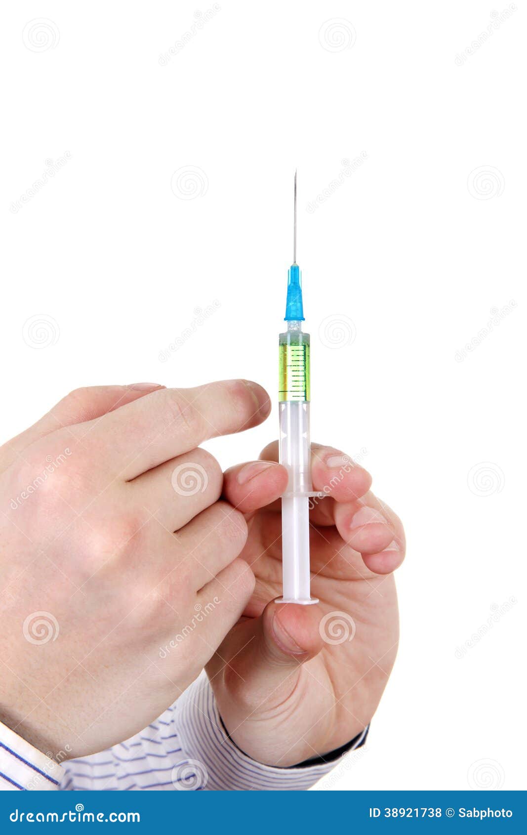 Syringe in a Hand stock photo. Image of indoors, closeup - 38921738
