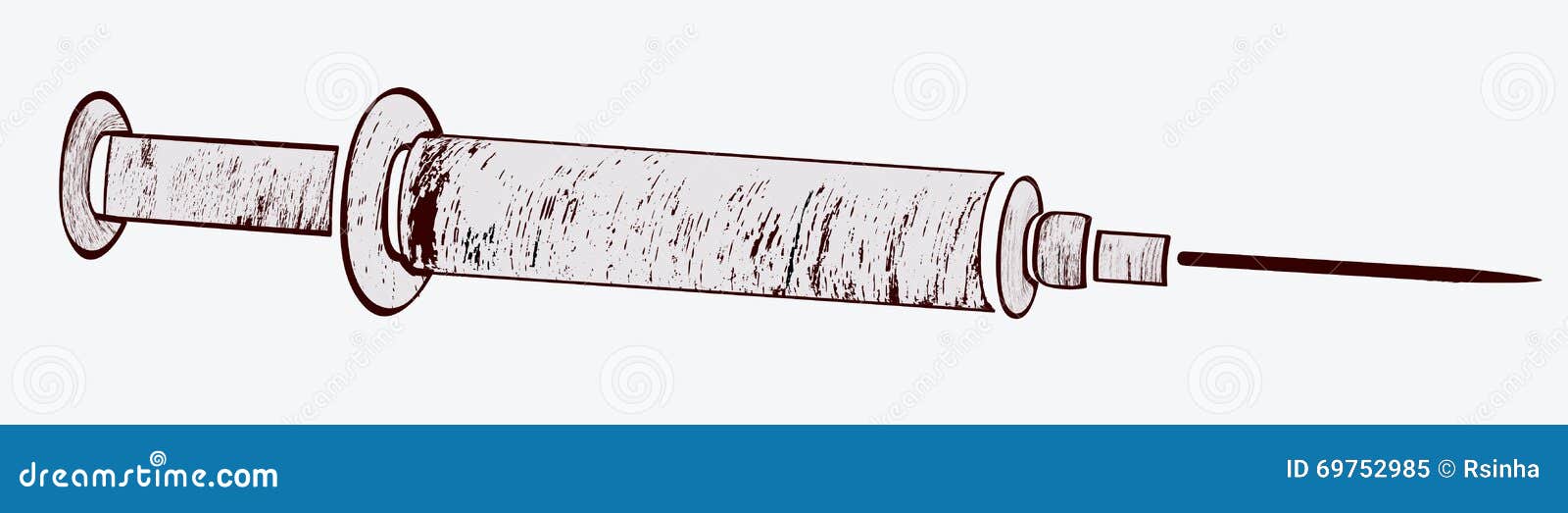 Syringe in Hand Drawn Style. Stock Vector - Illustration of needle ...