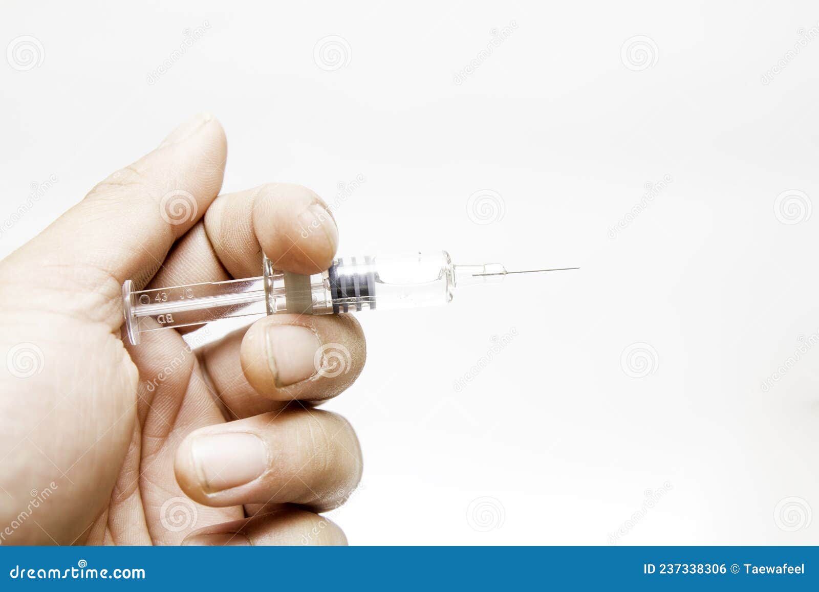 Syringe in a Hand of Handsome Men Stock Photo - Image of hospital ...
