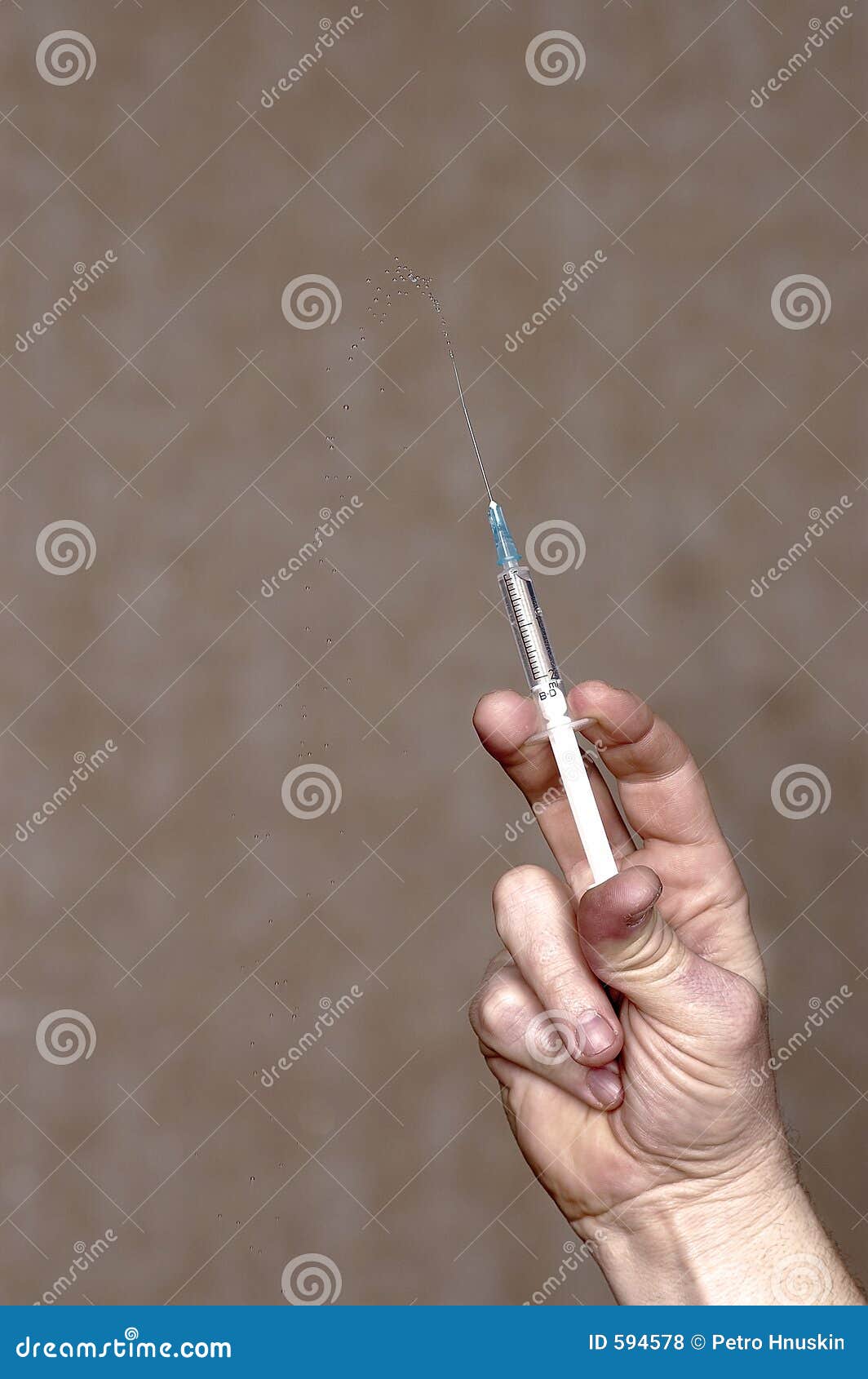 Syringe in a Hand before an Injection. Stock Photo - Image of medicine ...