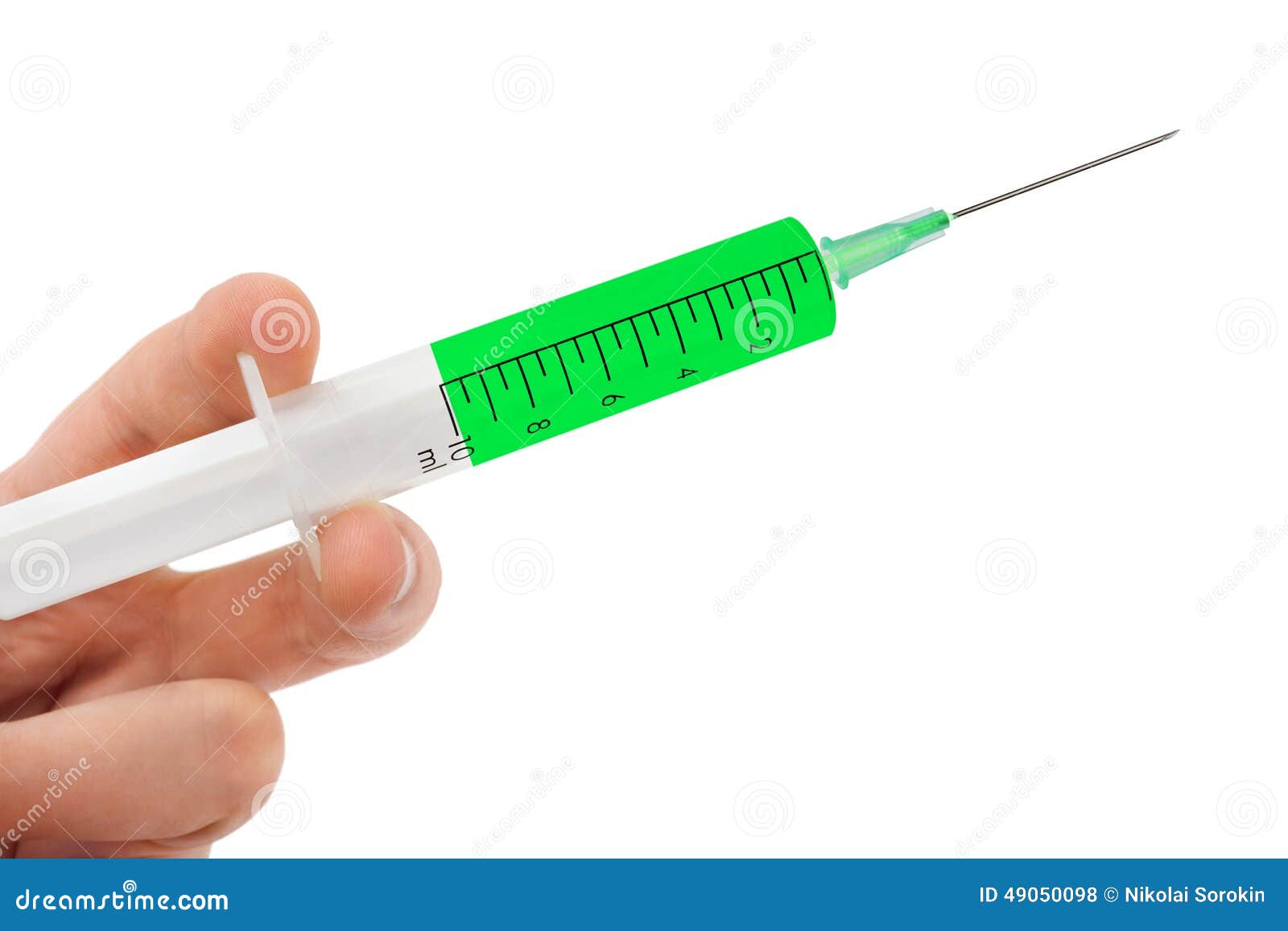 Syringe in hand stock photo. Image of instrument, medical - 49050098