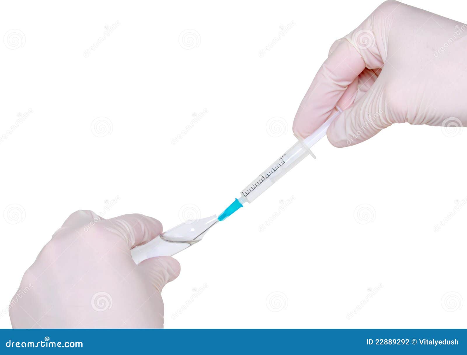 Syringe in Hand in Medical Gloves, , Injection. Stock Photo - Image of ...