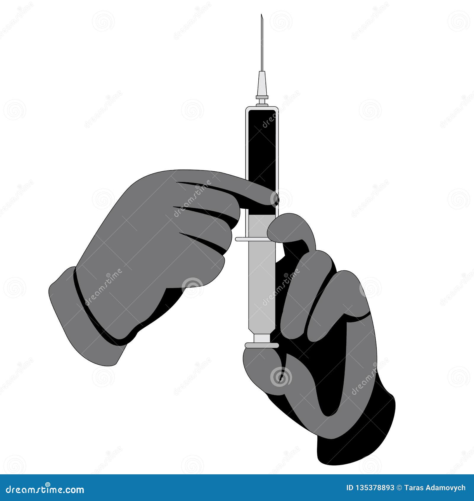 Syringe in Hand ,vector Illustration Stock Vector - Illustration of ...