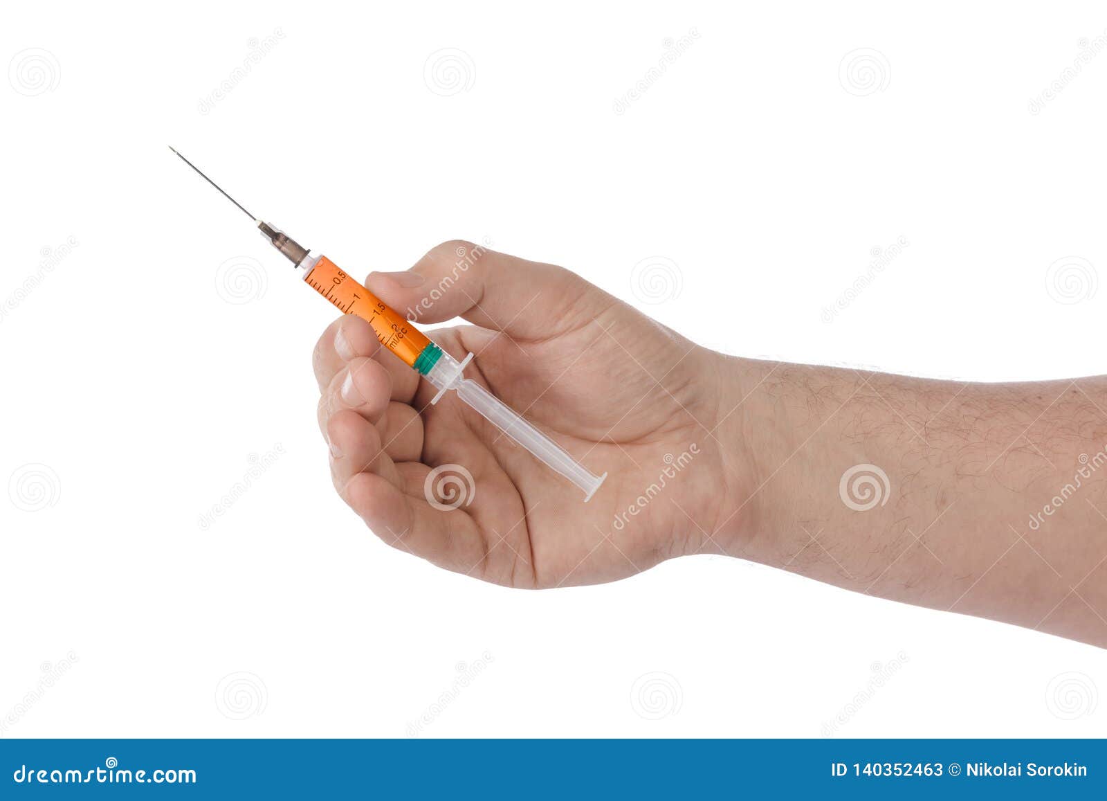 Syringe in hand stock image. Image of blood, addiction - 140352463