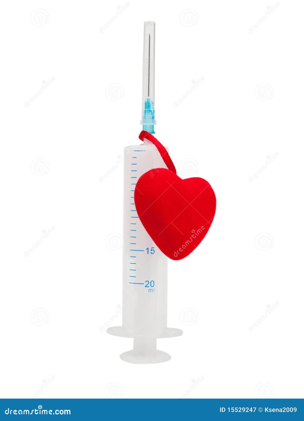 Syringe with a heart stock image. Image of injecting - 15529247