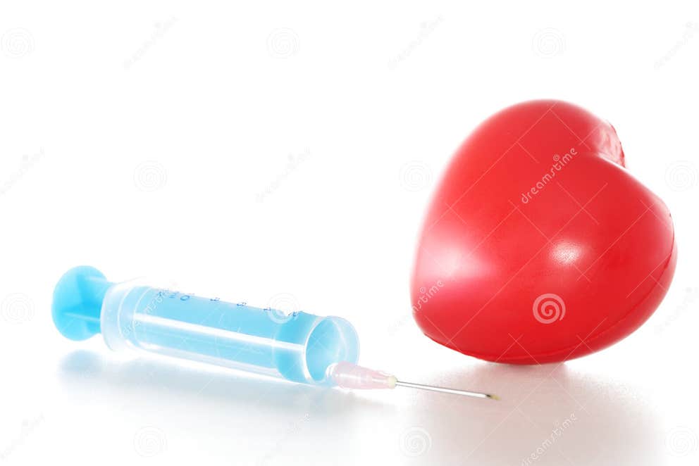 Syringe and heart stock photo. Image of illness, relief - 23396040