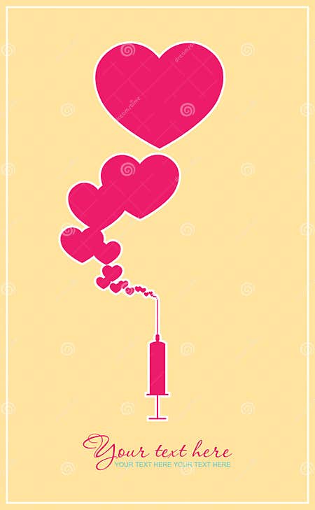 Syringe with heart. stock vector. Illustration of love - 27738208