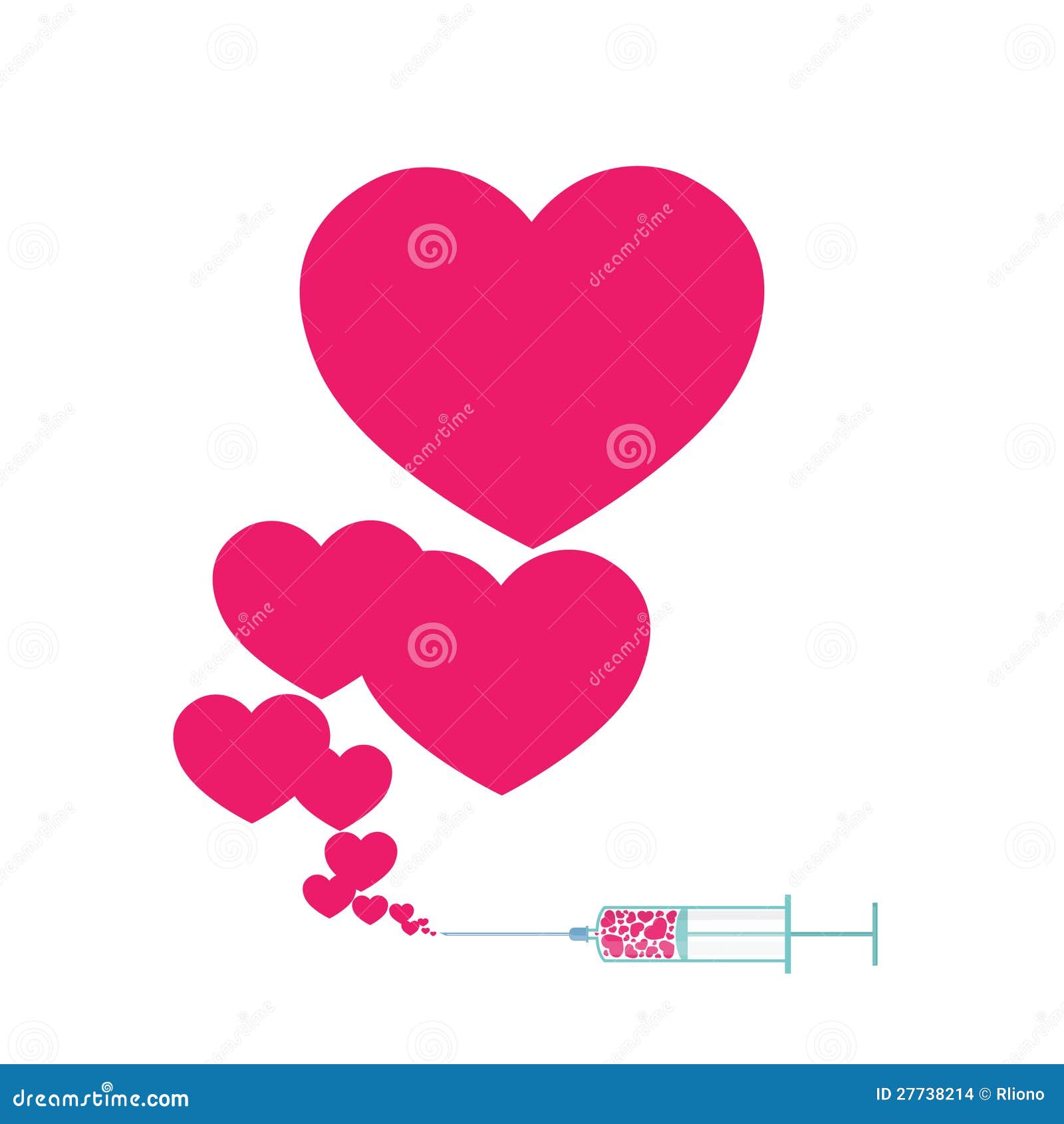 Syringe with heart. stock vector. Illustration of bubbles - 27738214
