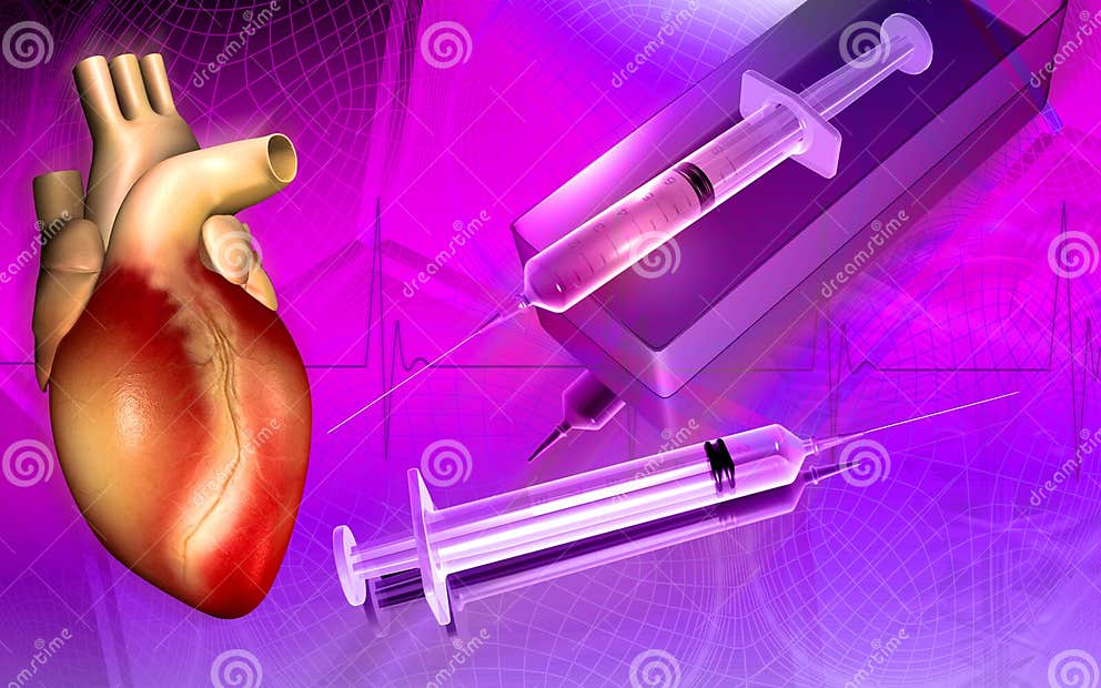 Syringe and heart stock illustration. Illustration of health - 5873058