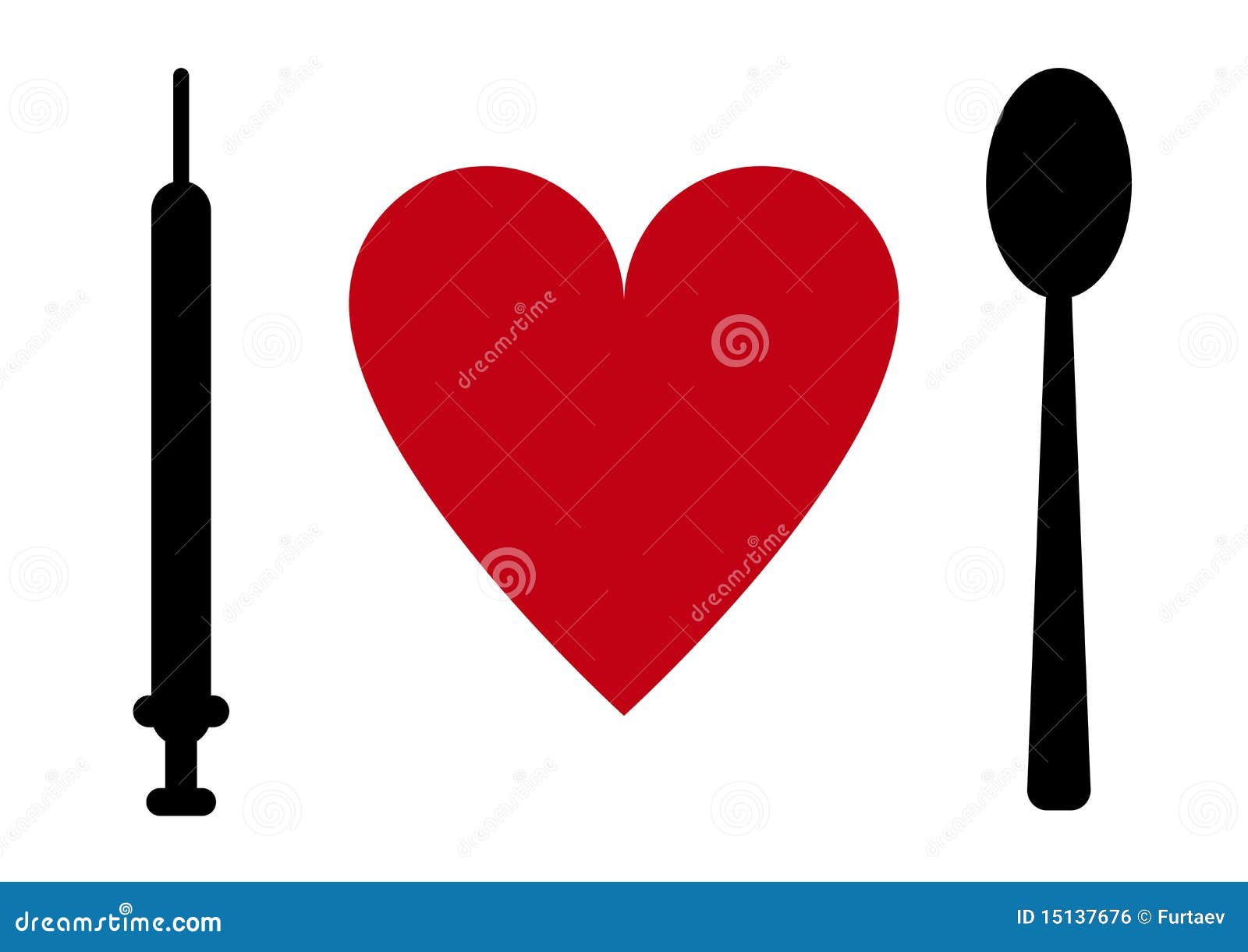 Syringe, heart, spoon stock vector. Illustration of diet - 15137676