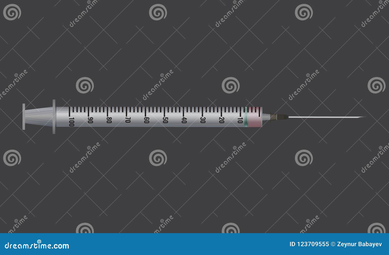 Syringe High Detailed 3d Vector. Mock Up Side View. Stock Vector ...