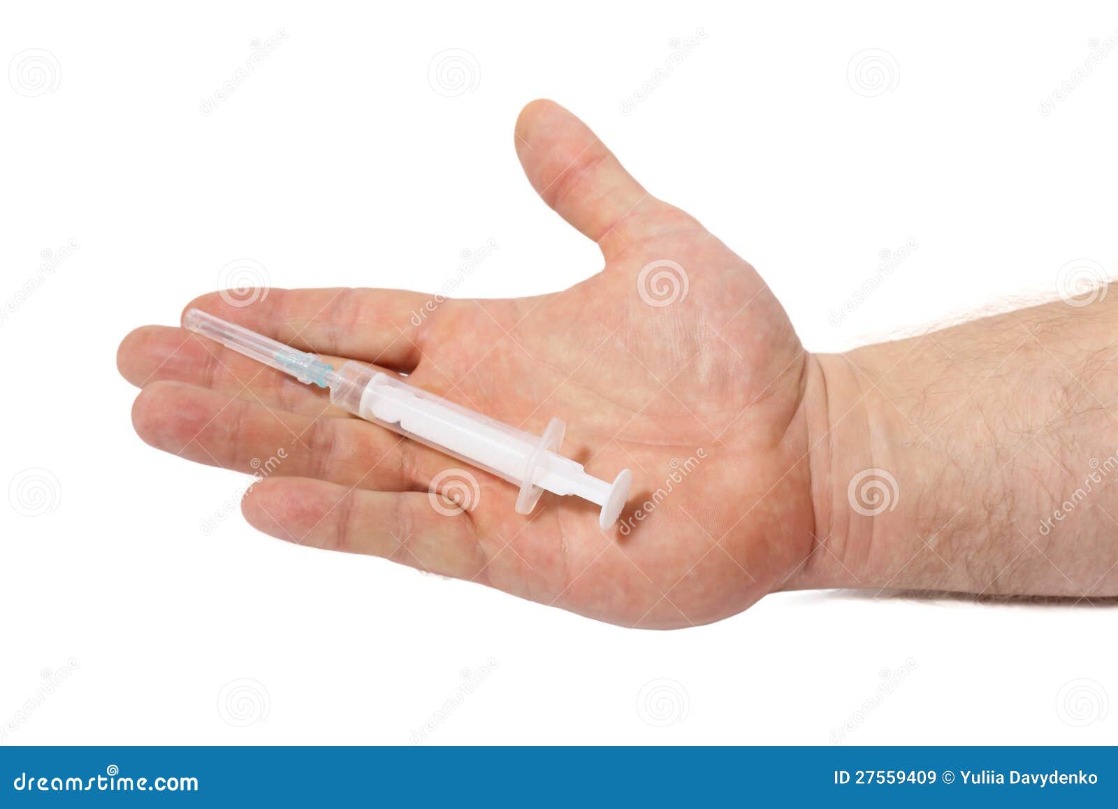 Syringe in his hand stock image. Image of supplies, protection - 27559409