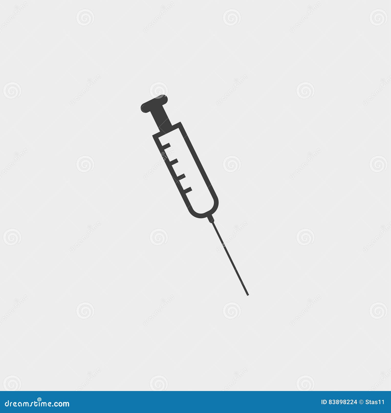 Syringe Icon in a Flat Design in Black Color. Vector Illustration Eps10 ...