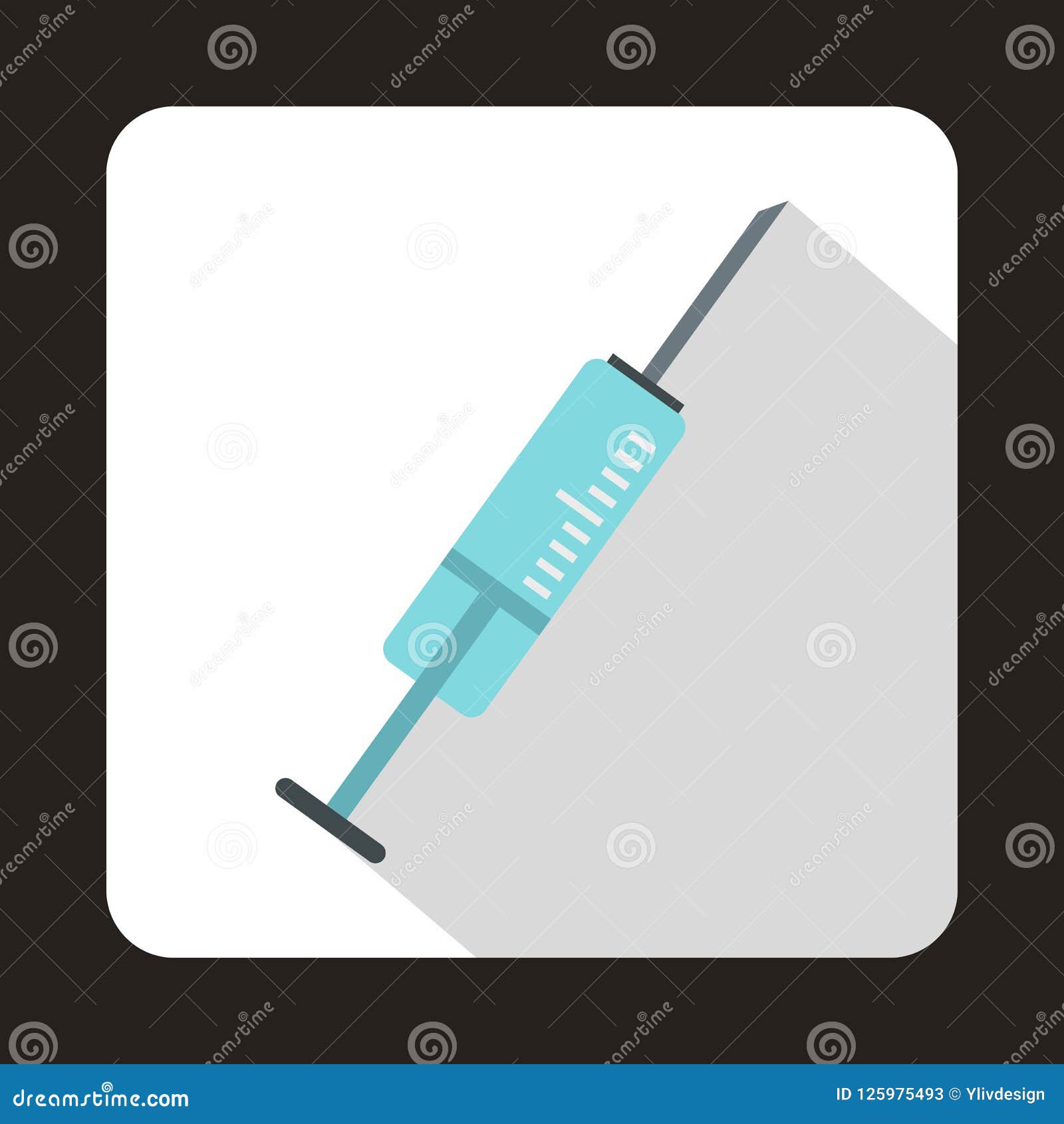 Syringe icon in flat style stock illustration. Illustration of clinical ...