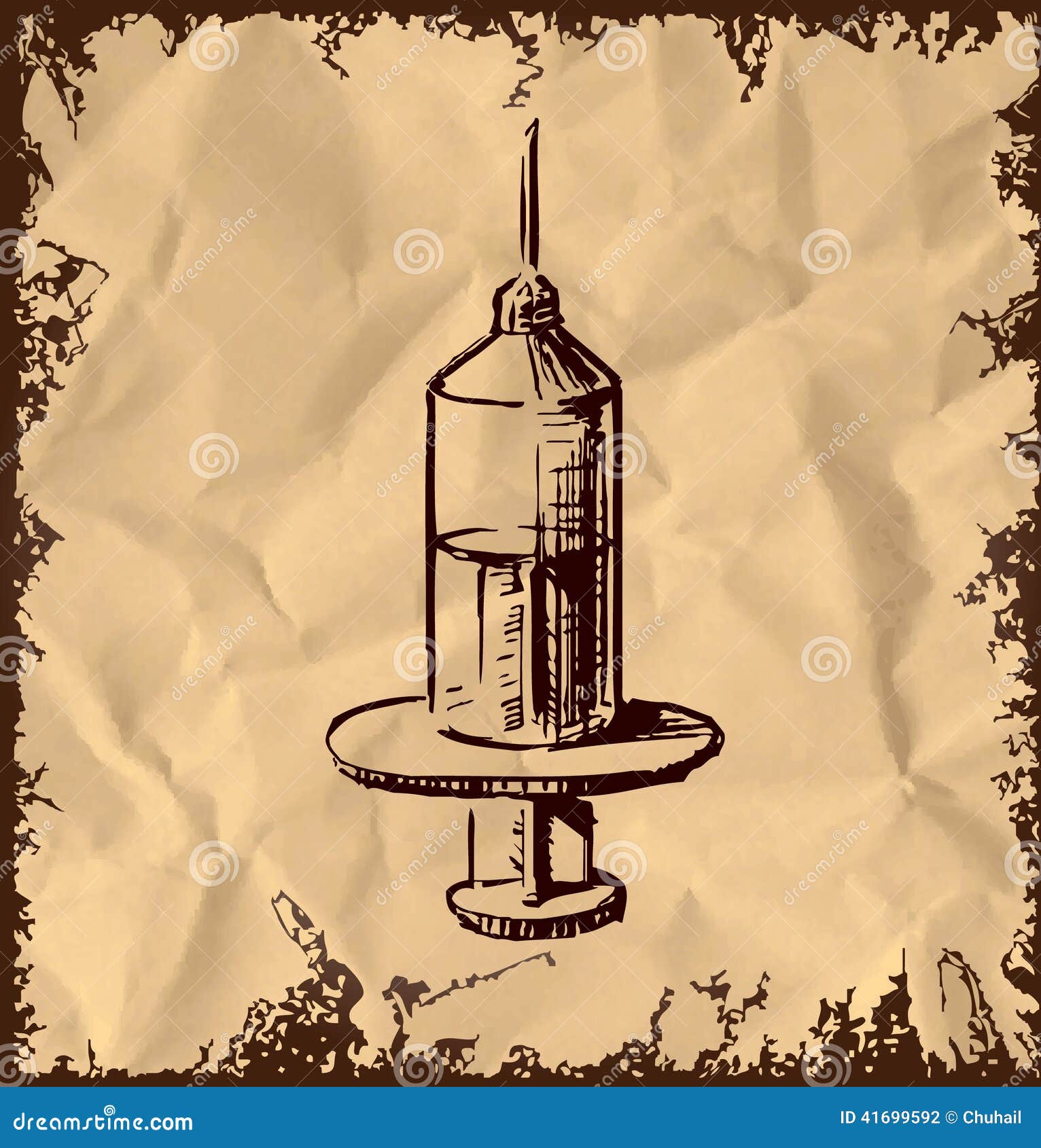 Syringe Icon on Vintage Background Stock Vector - Illustration of drug ...