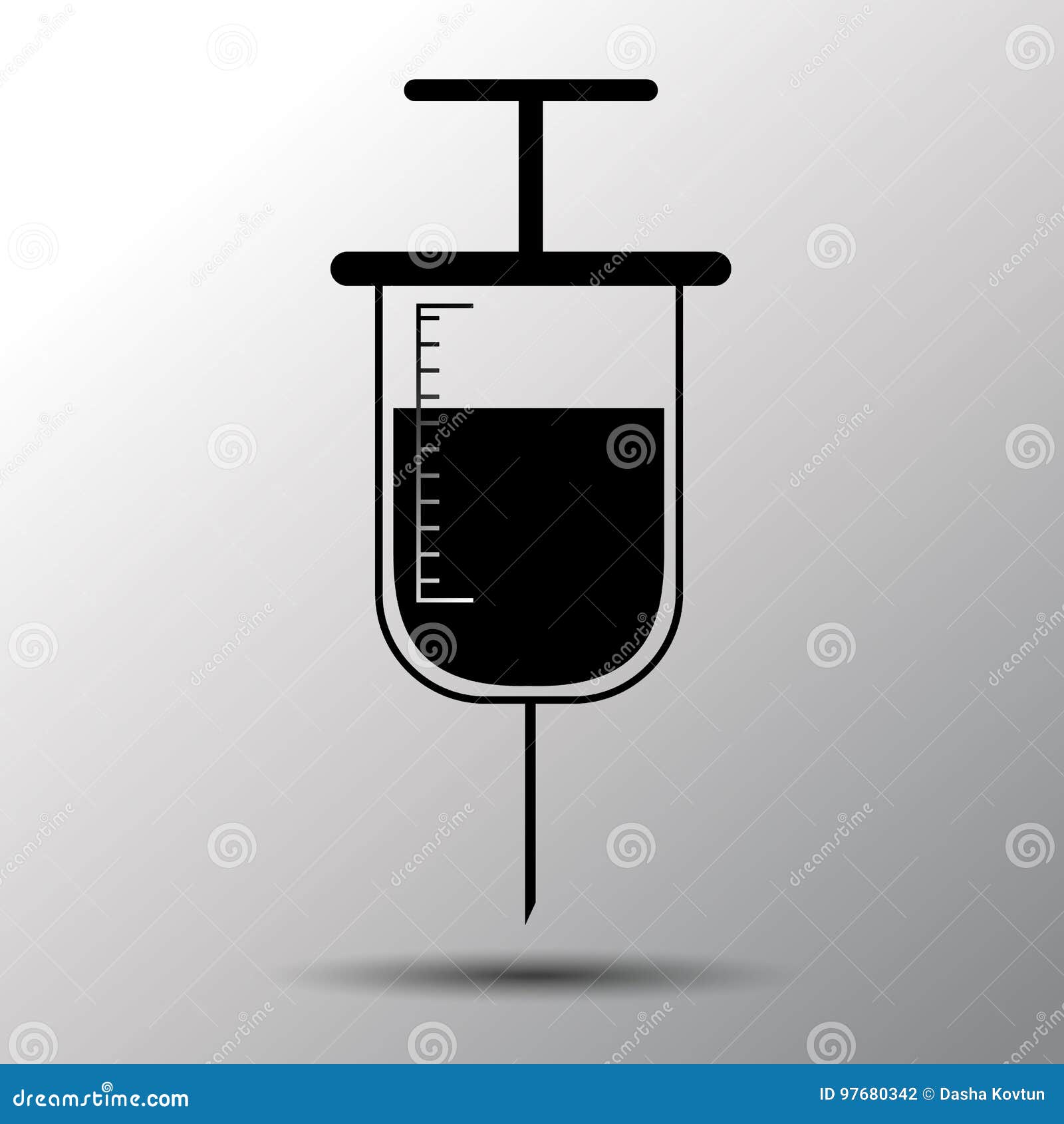 Syringe Icon on a White Background. Logo Silhouette Design Template ...