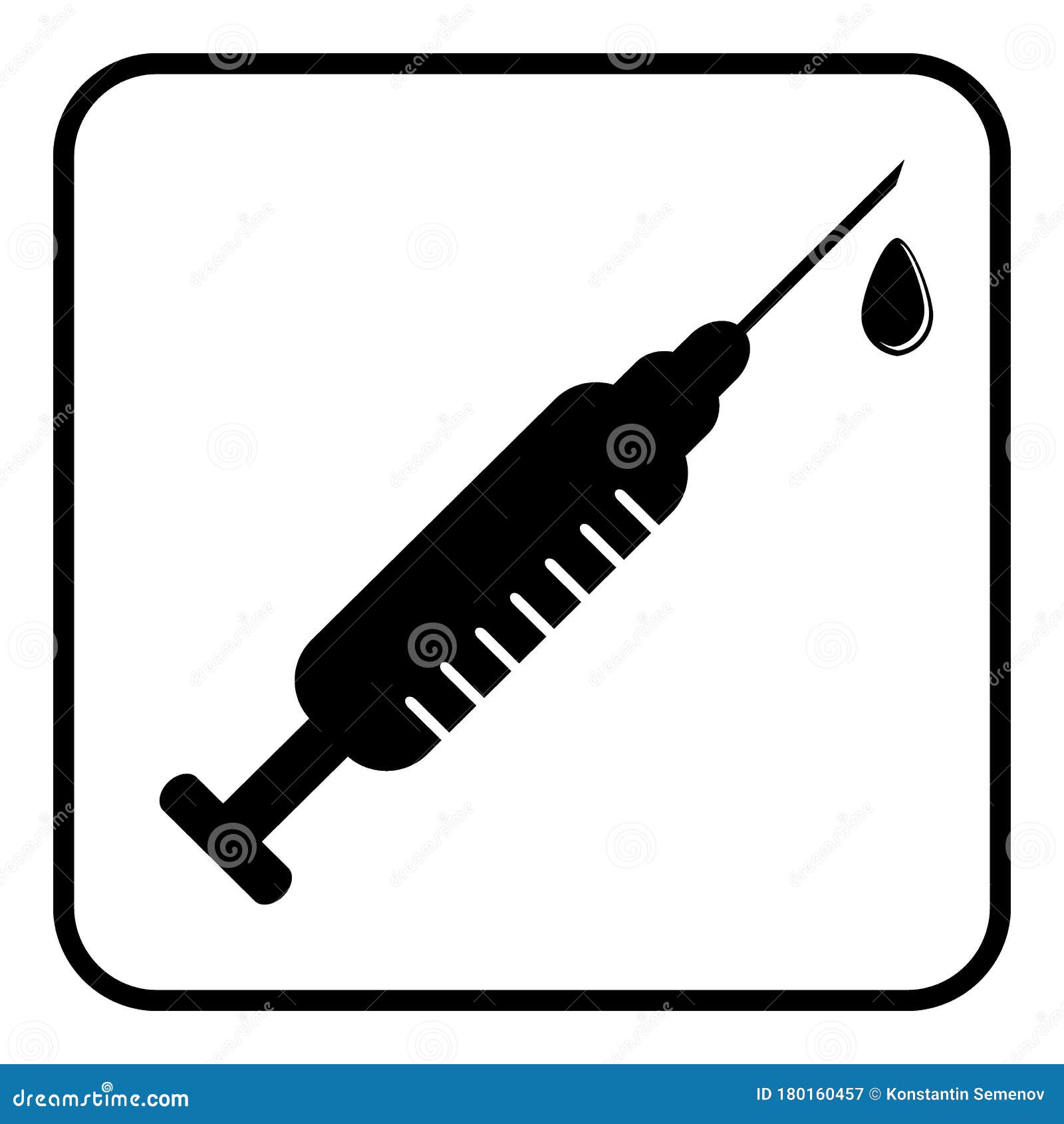 Syringe icon on white stock illustration. Illustration of disposable ...