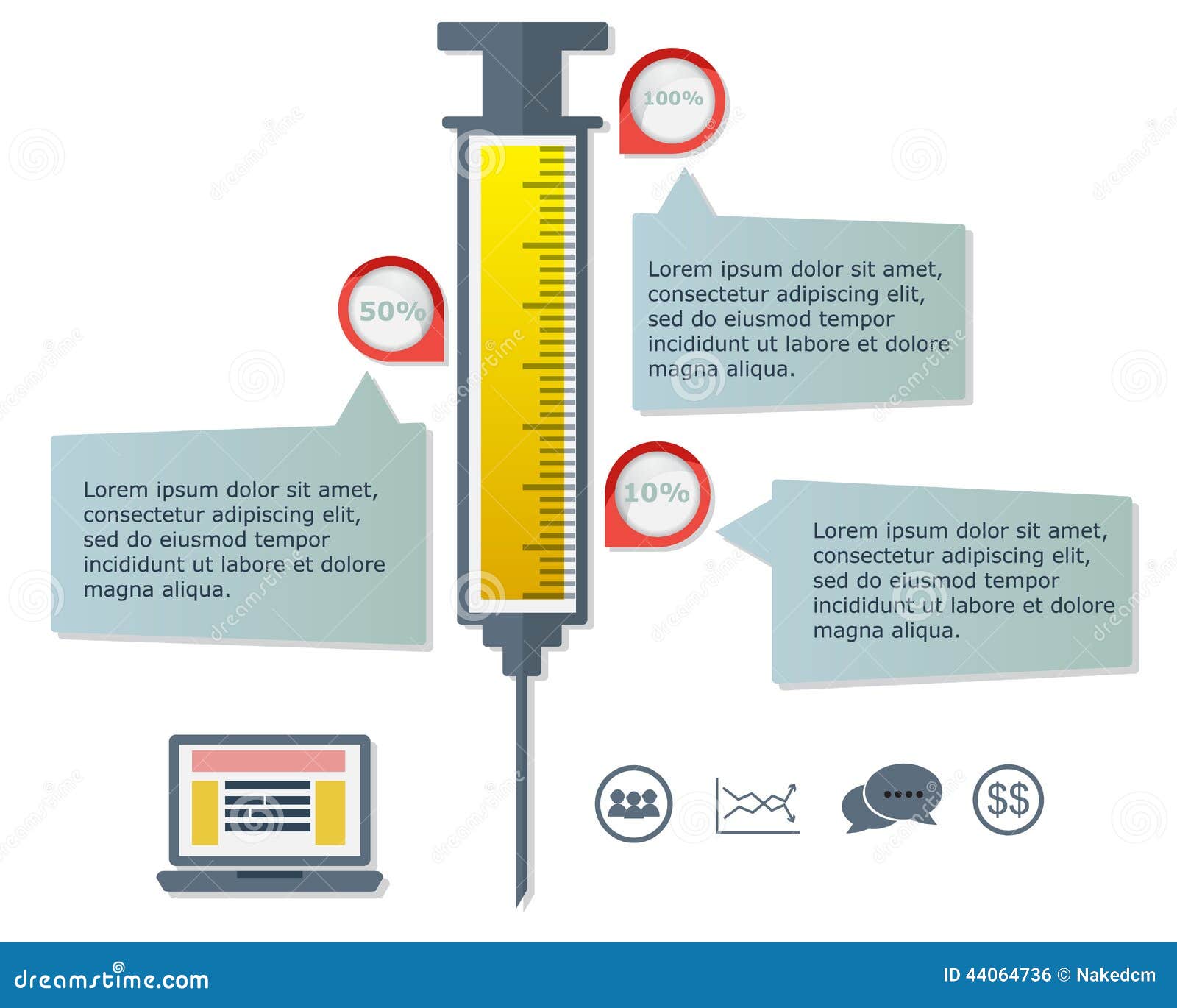 Syringe Infographic stock vector. Illustration of icon - 44064736