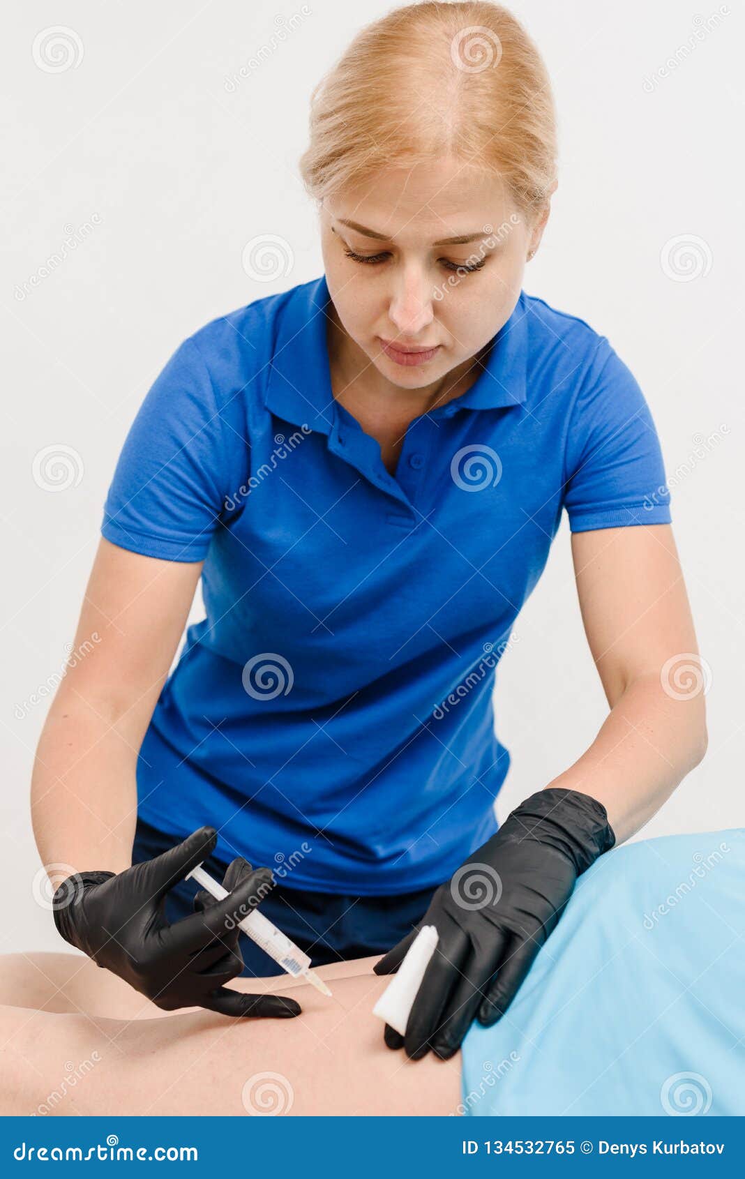 Syringe injection in back stock image. Image of injection - 134532765