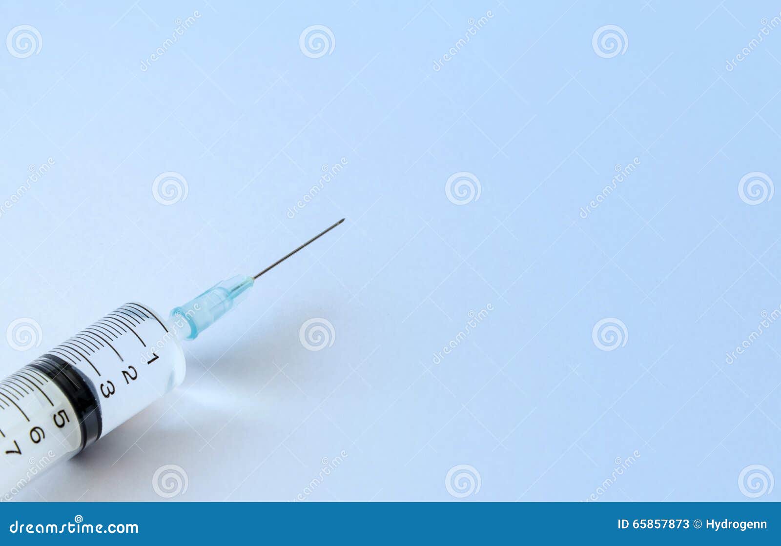 Syringe Injection on Blue Background Stock Image - Image of drug ...