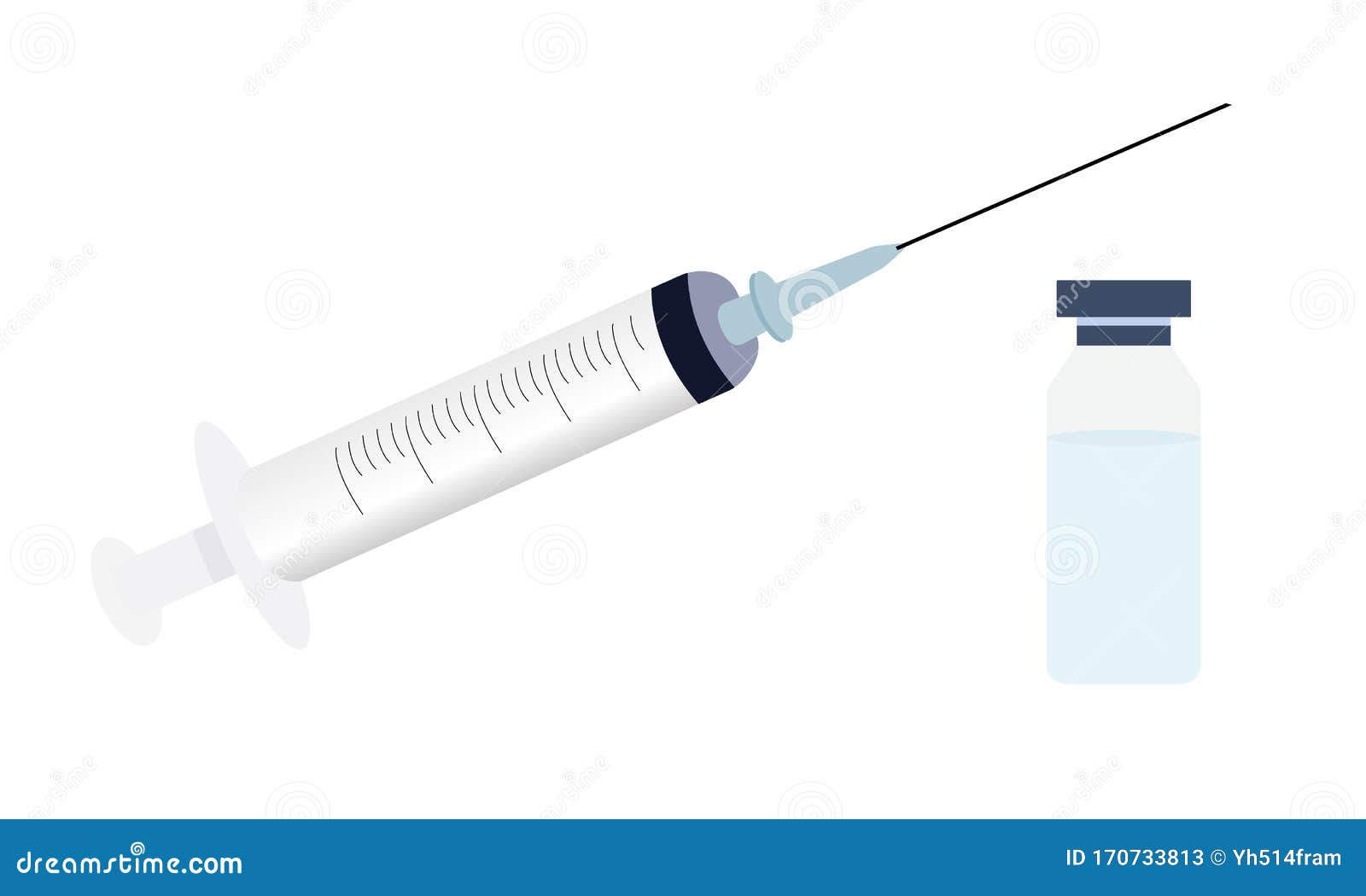 Syringe and Injection Bottle Made in Vector Stock Vector - Illustration ...