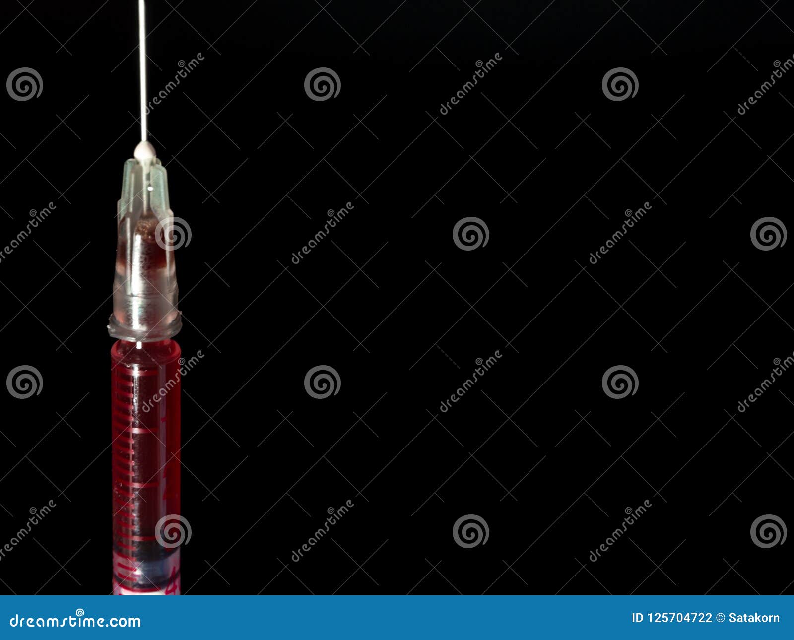 Syringe and Needle on Black Background Stock Photo - Image of narcotic ...