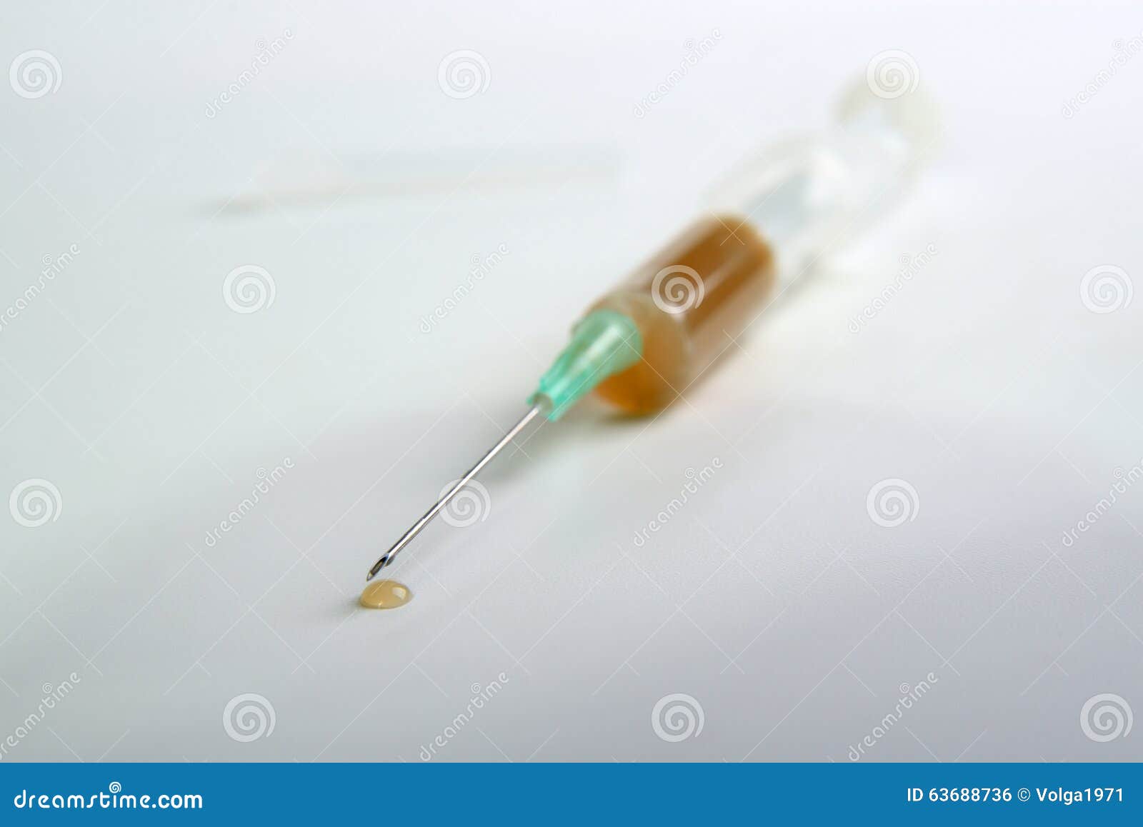 Syringe with Injection Solution Drop Stock Photo - Image of solution ...