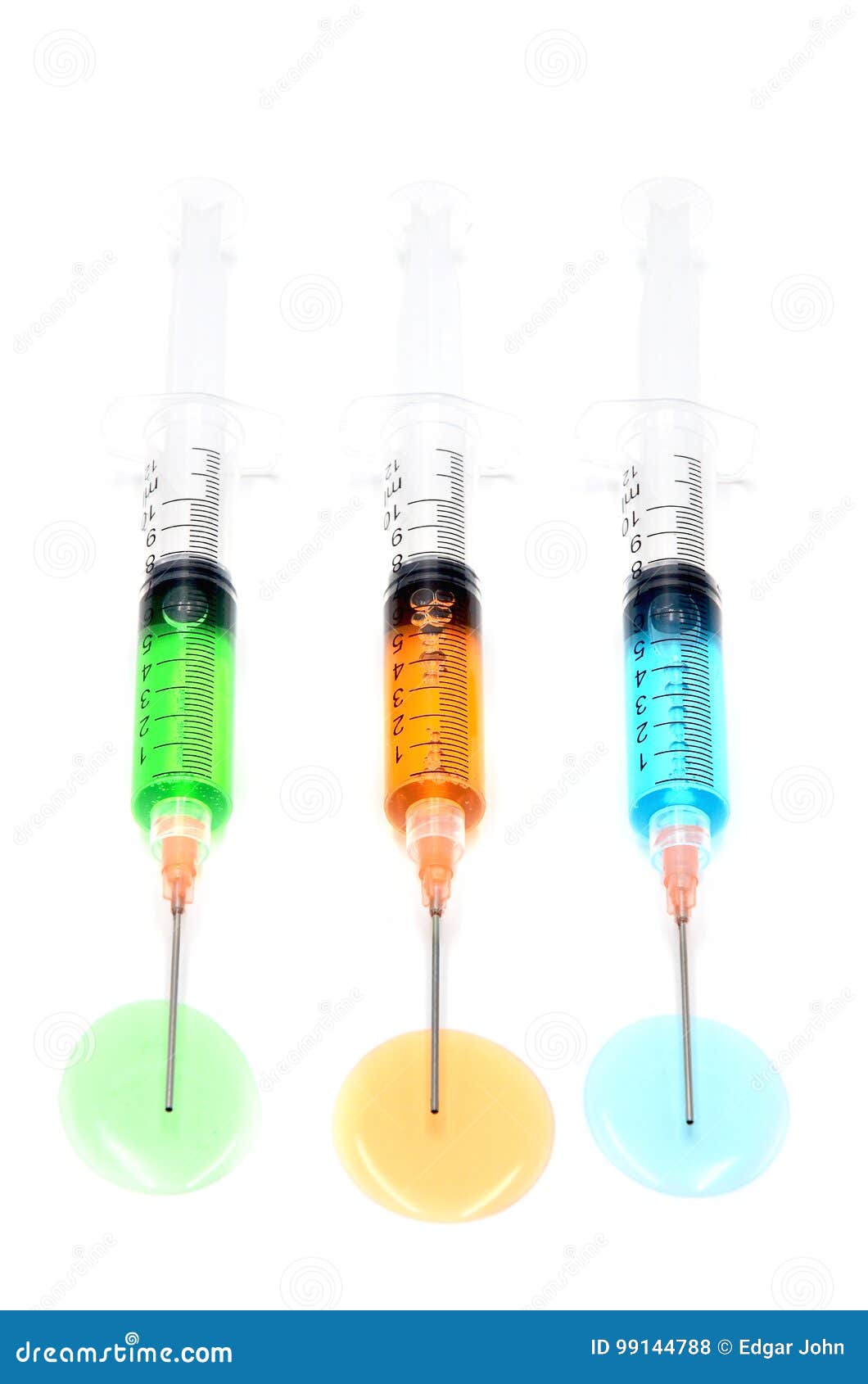 Syringe Injection on White Background Stock Photo - Image of illness ...