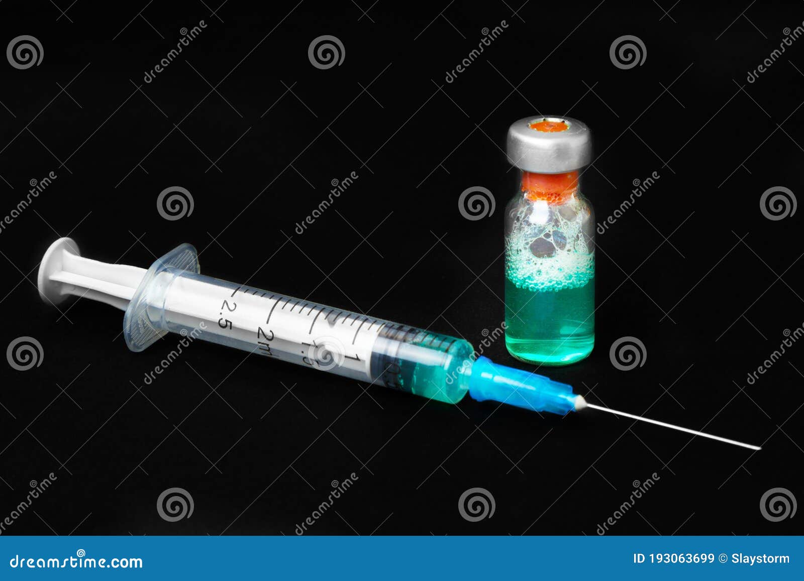 Syringe Isolated on Black Background Stock Image - Image of medical ...