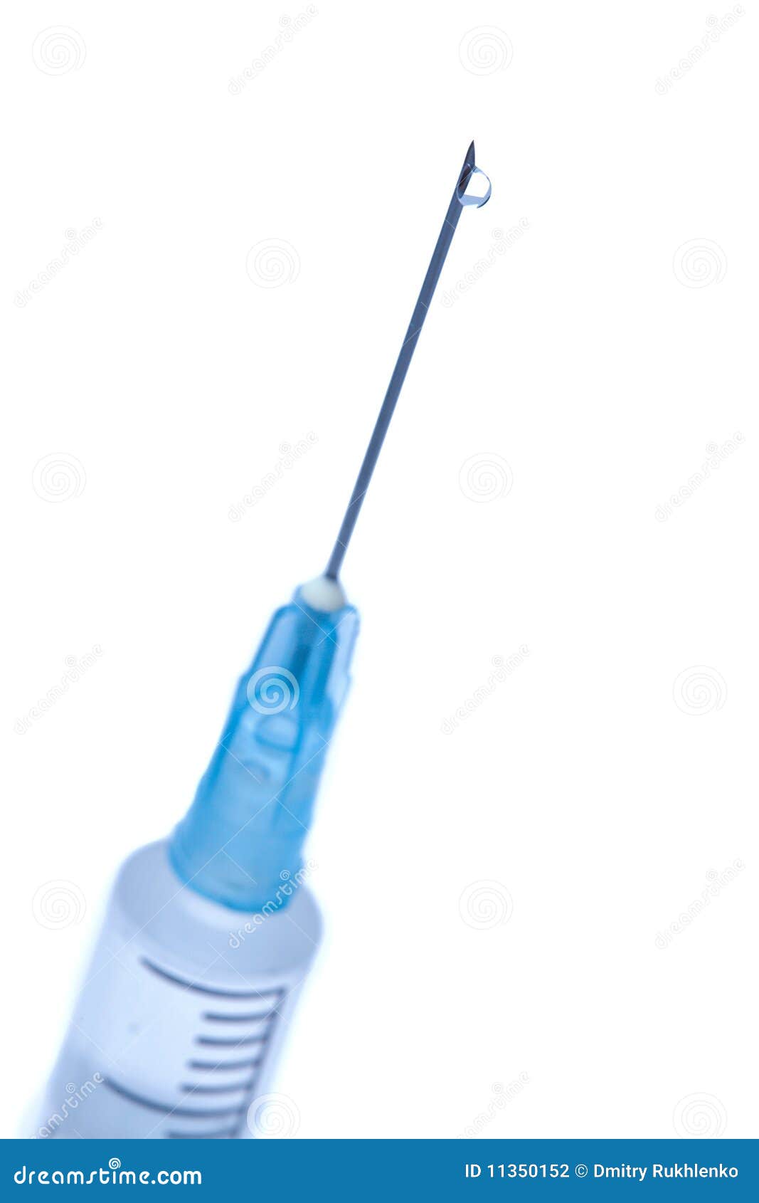 Syringe Isolated on White, Blue Tinted Stock Photo - Image of single ...