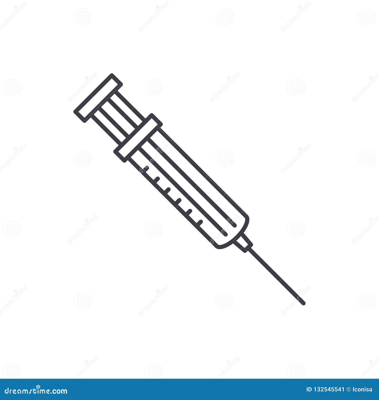 Syringe Line Icon Concept. Syringe Vector Linear Illustration, Symbol ...