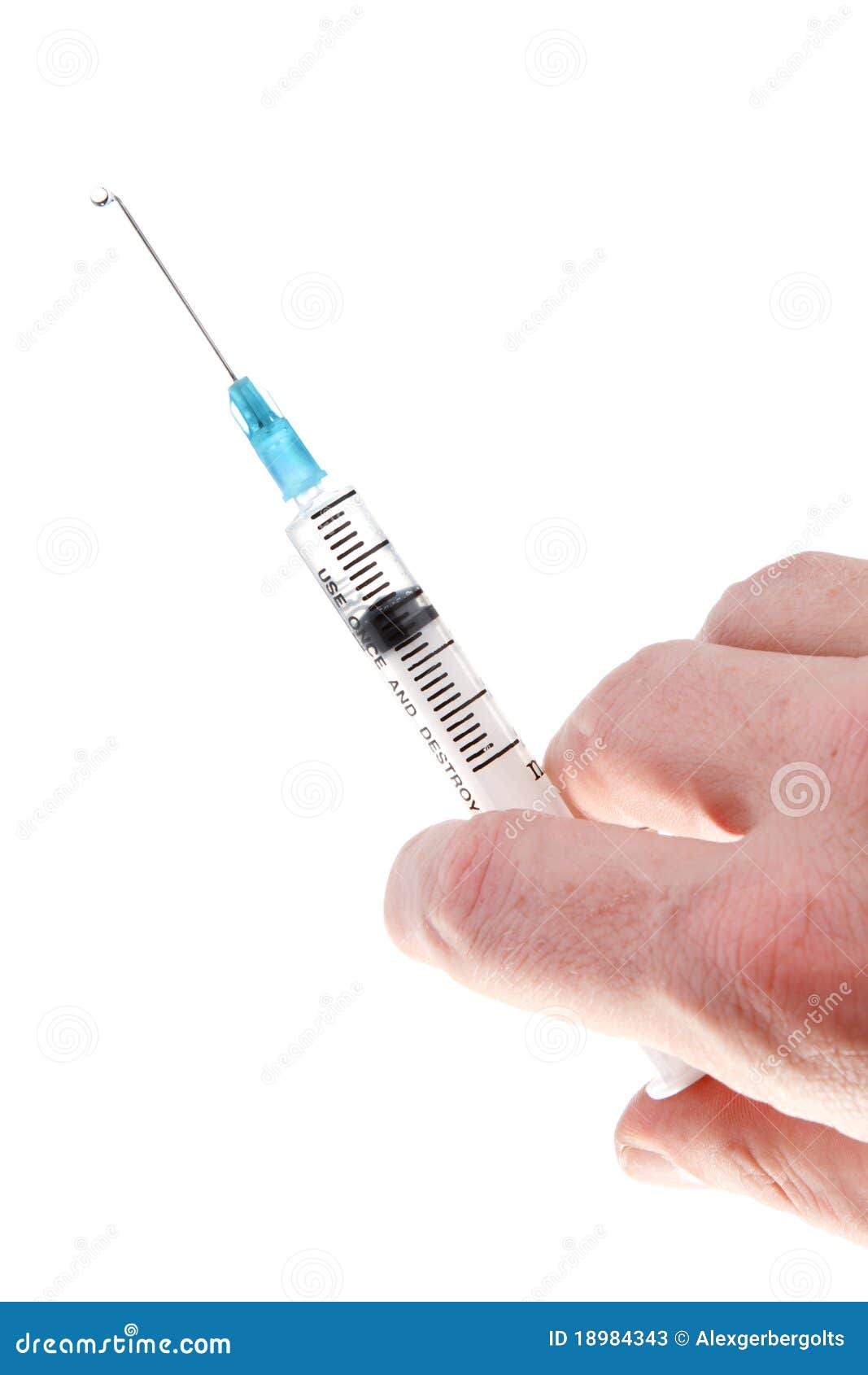 Syringe With Medication In Hand. Stock Image - Image of care, drop ...
