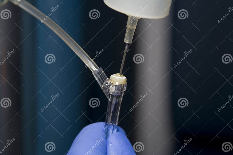 Syringe in Medication Port stock image. Image of attack - 4783365