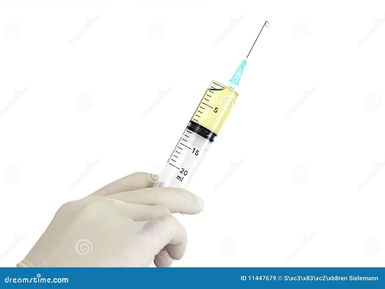 Syringe with medicine stock image. Image of glove, macro - 11447679
