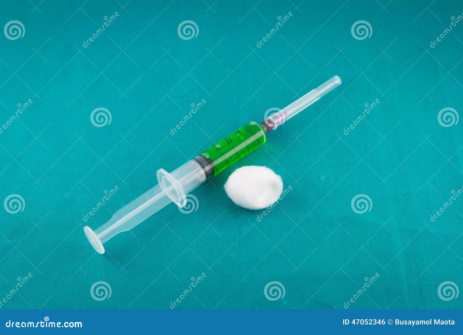 Syringe with Medicine on Green Background Stock Photo - Image of ...