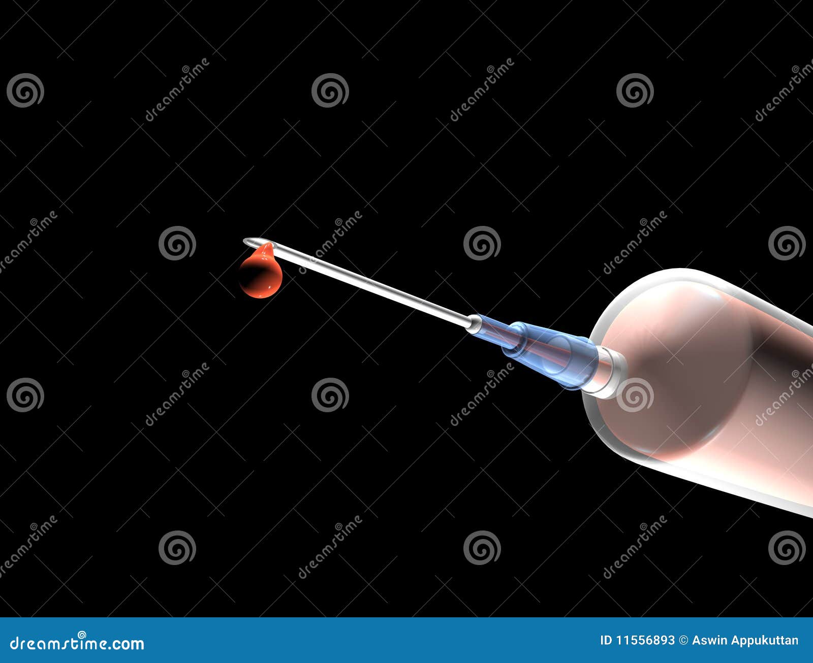 Syringe with Needle and a Drop of Blood Stock Illustration ...