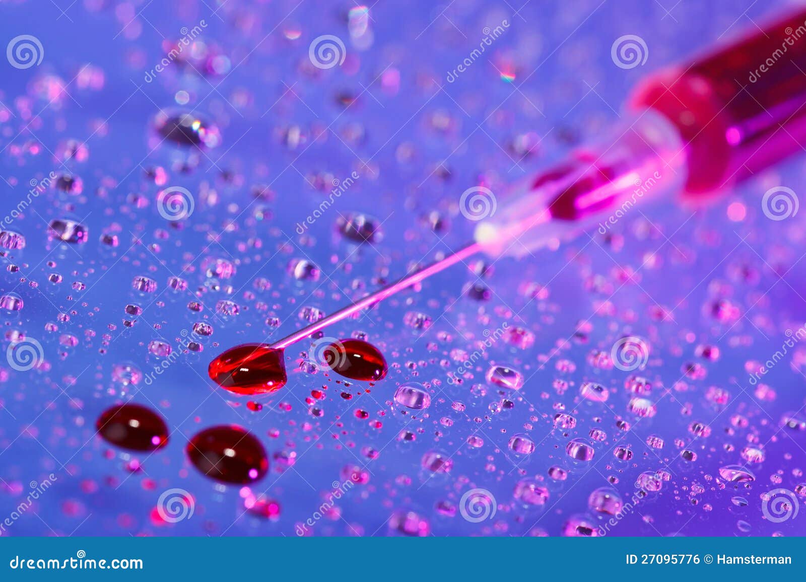 Syringe Needle with Fluid (blood) Drops Stock Photo - Image of ...