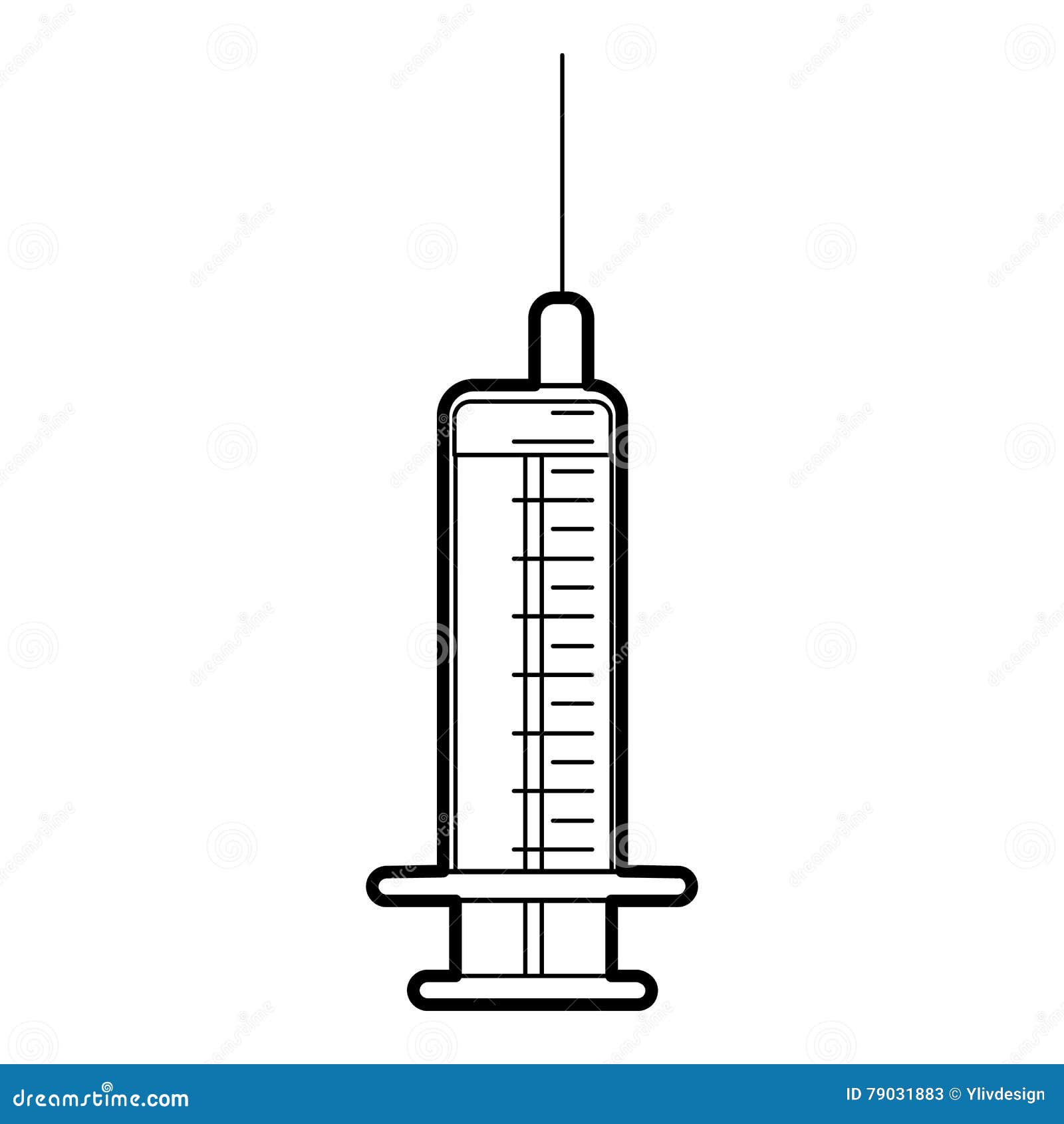 Syringe with Needle Icon, Outline Style Stock Vector - Illustration of ...